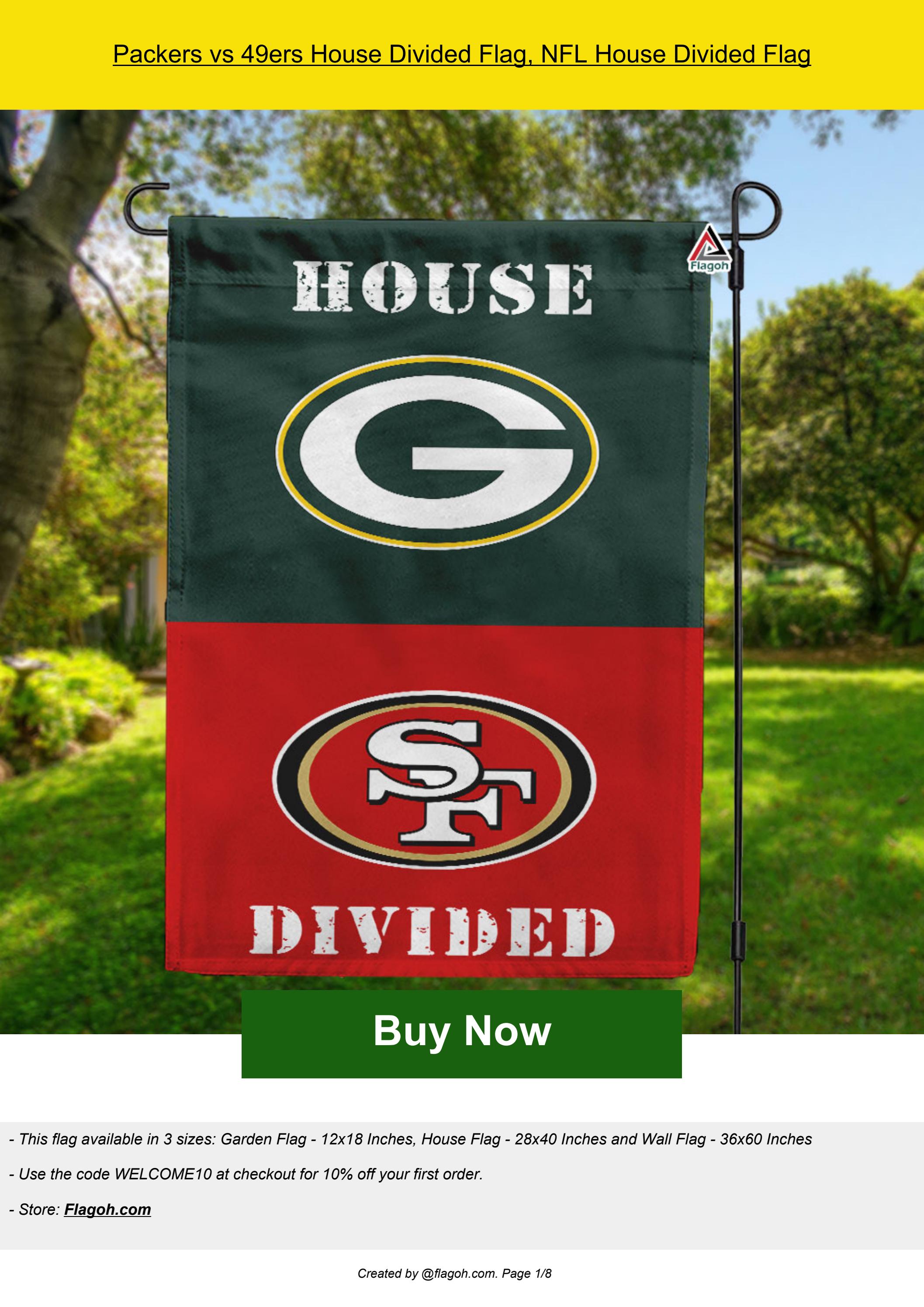 Packers vs 49ers House Divided Flag, NFL House Divided Flag by flagoh ...