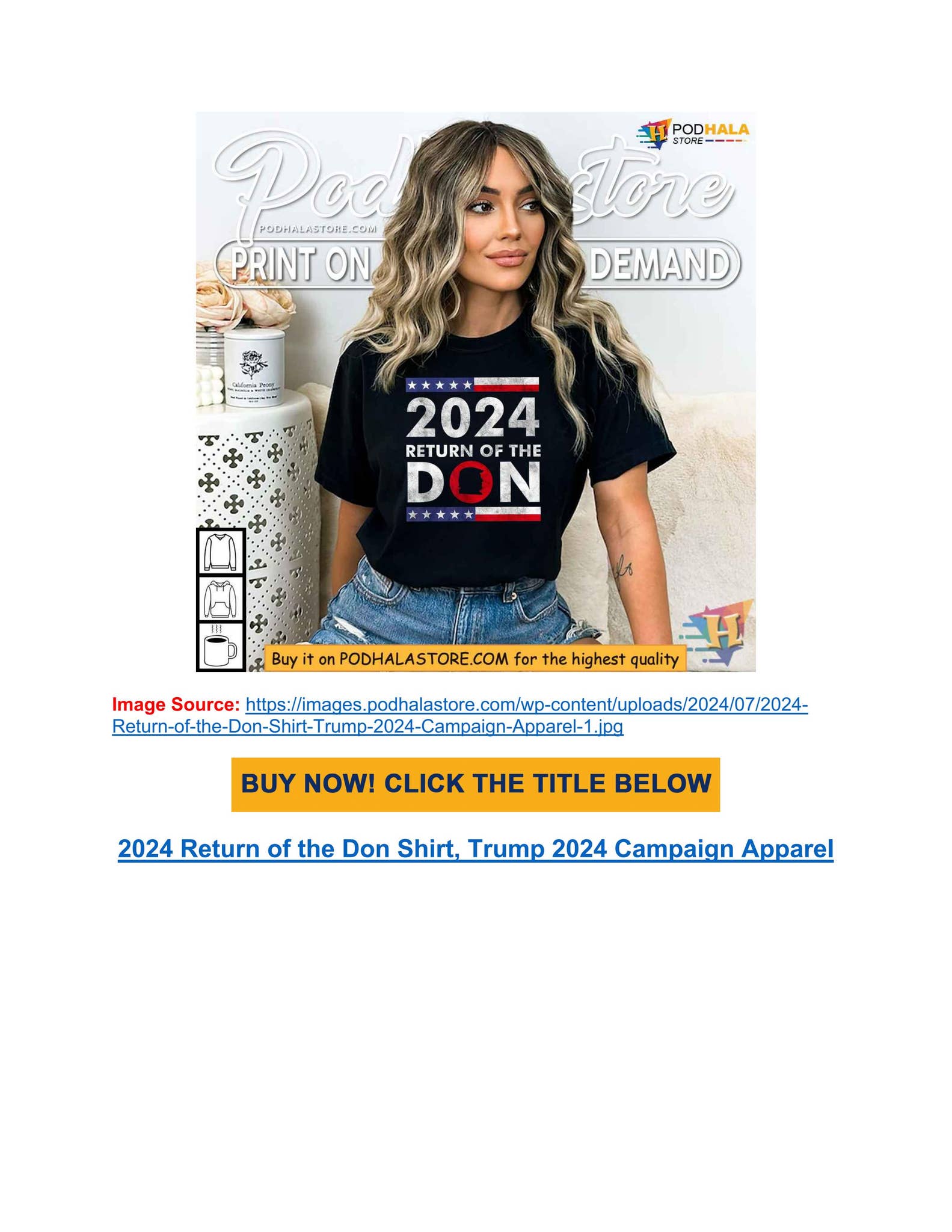 2024 Return of the Don Shirt, Trump 2024 Campaign Apparel by Podhala ...