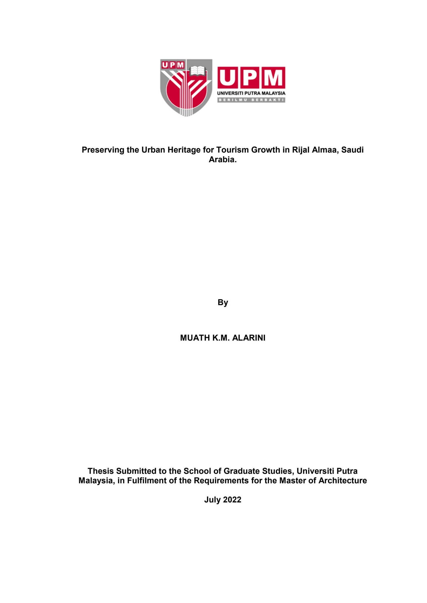 preserving the urban heritage for tourism growth in rijal almaa by ...