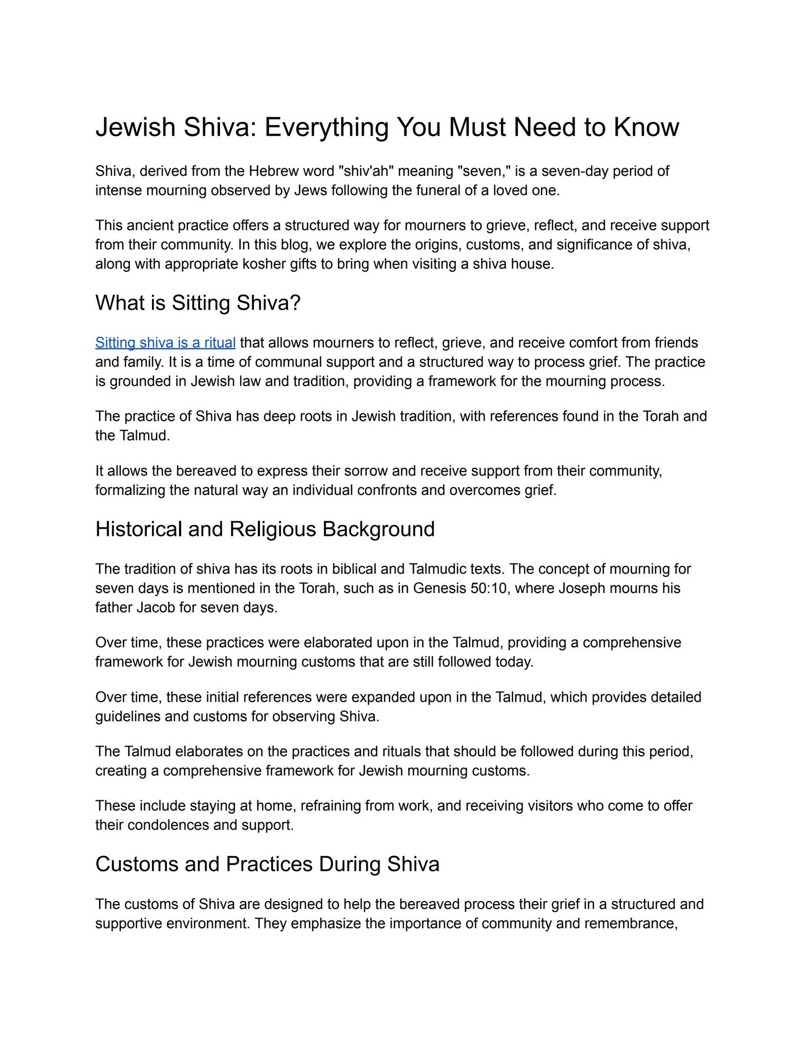 Jewish Shiva: Everything You Must Need to Know by Swerseys Chocolate ...