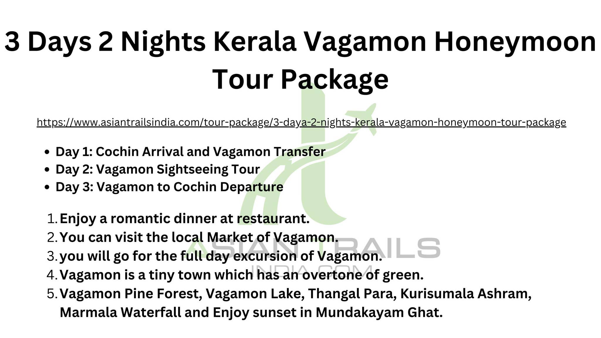 3 Days 2 Nights Kerala Vagamon Honeymoon Tour Package by Asian Trails ...