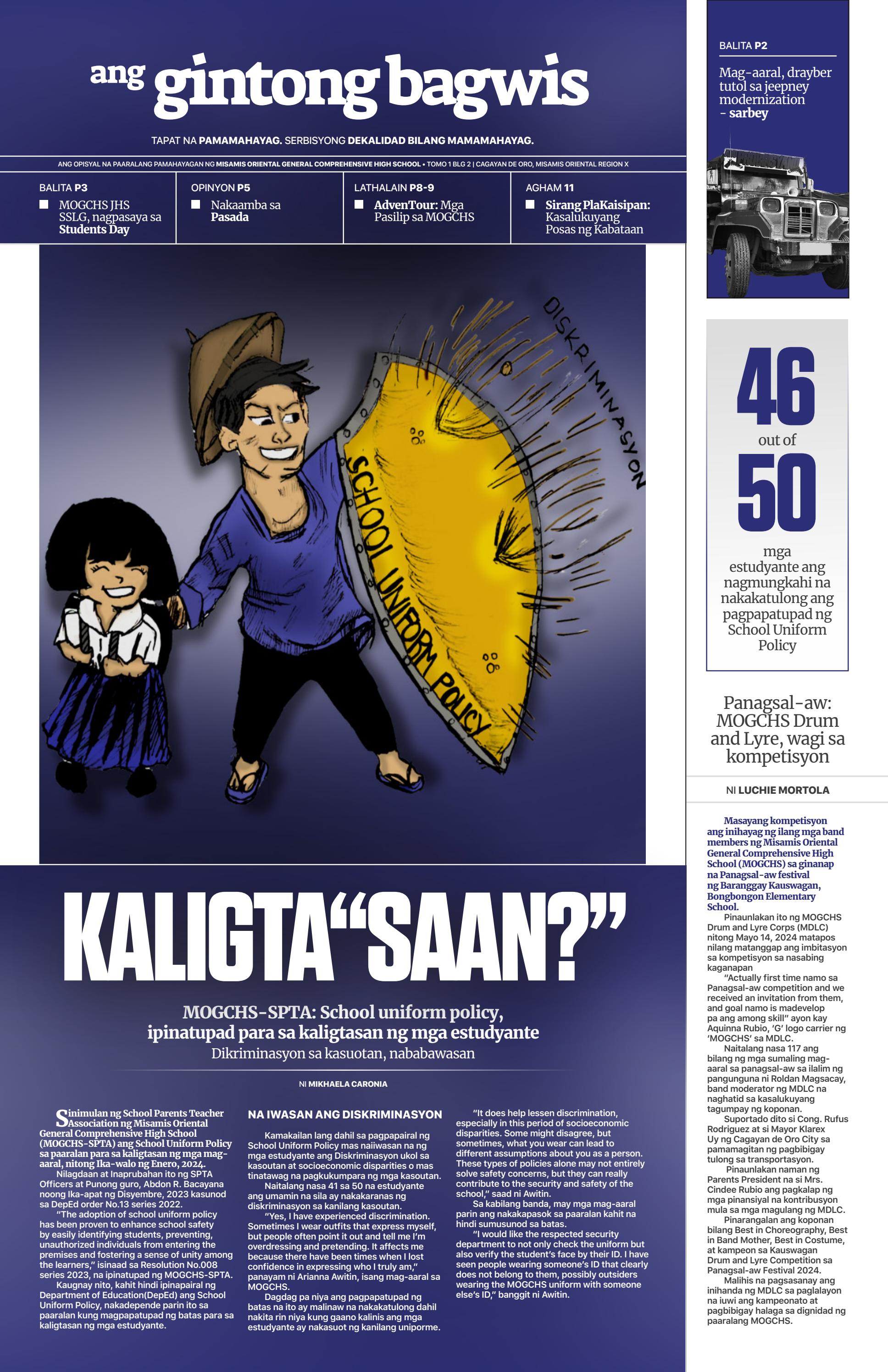 Ang Gintong Bagwis 2023-2024 | TOMO 1 BLG 2 by agbpub - Issuu