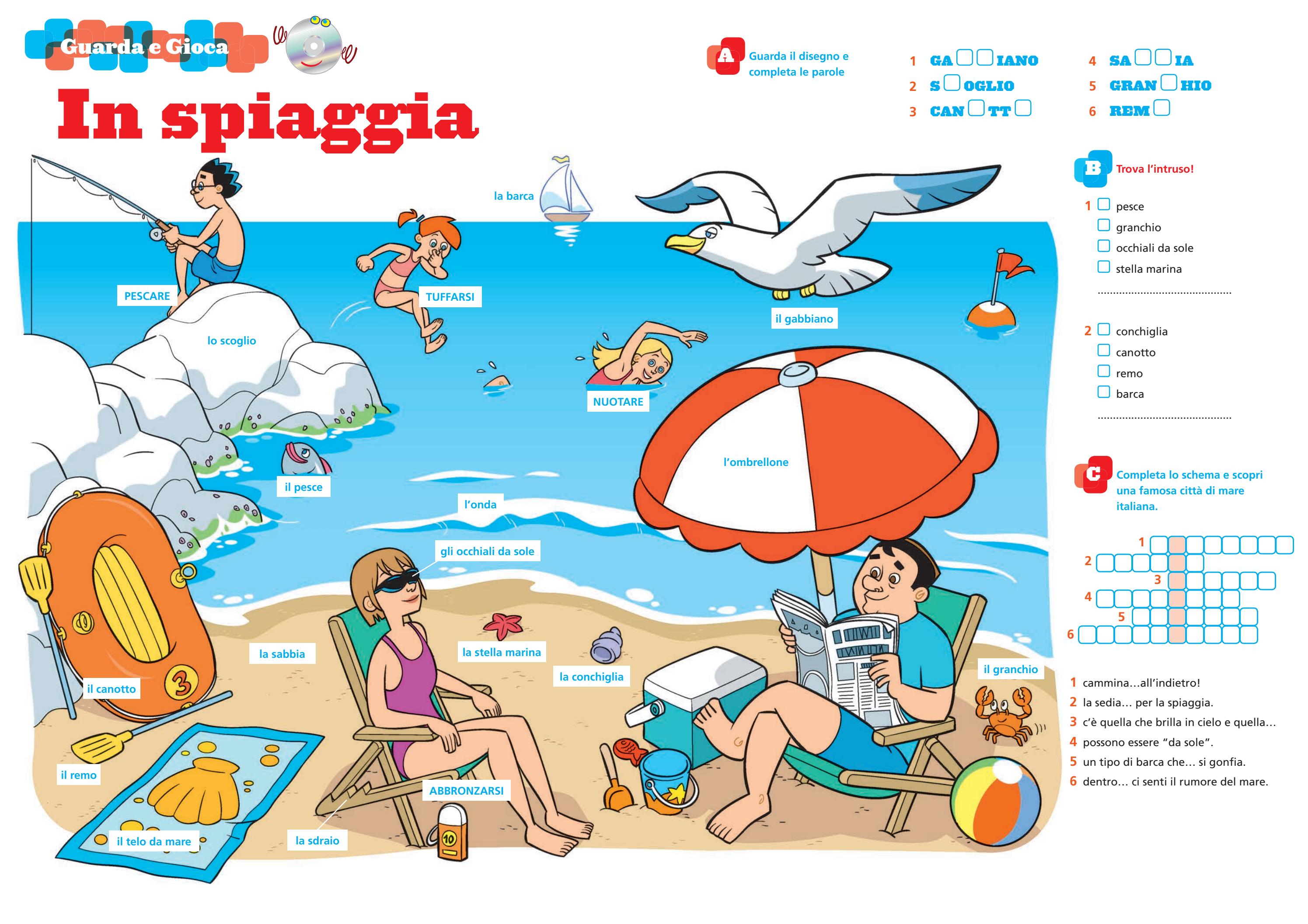 In Spiaggia | Vocabolario illustrato livello A1-A2 by ELI Publishing - Issuu
