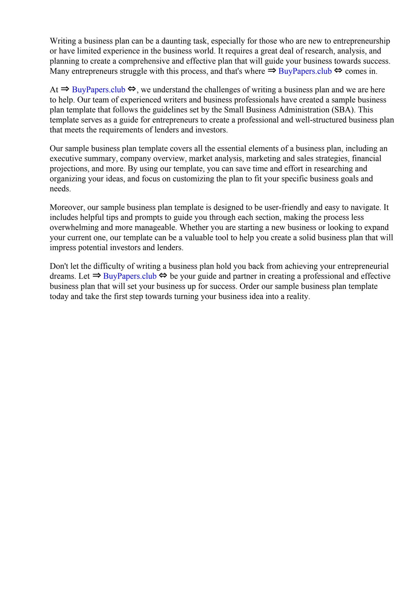 Sba Sample Business Plan Template by Amanda - Issuu