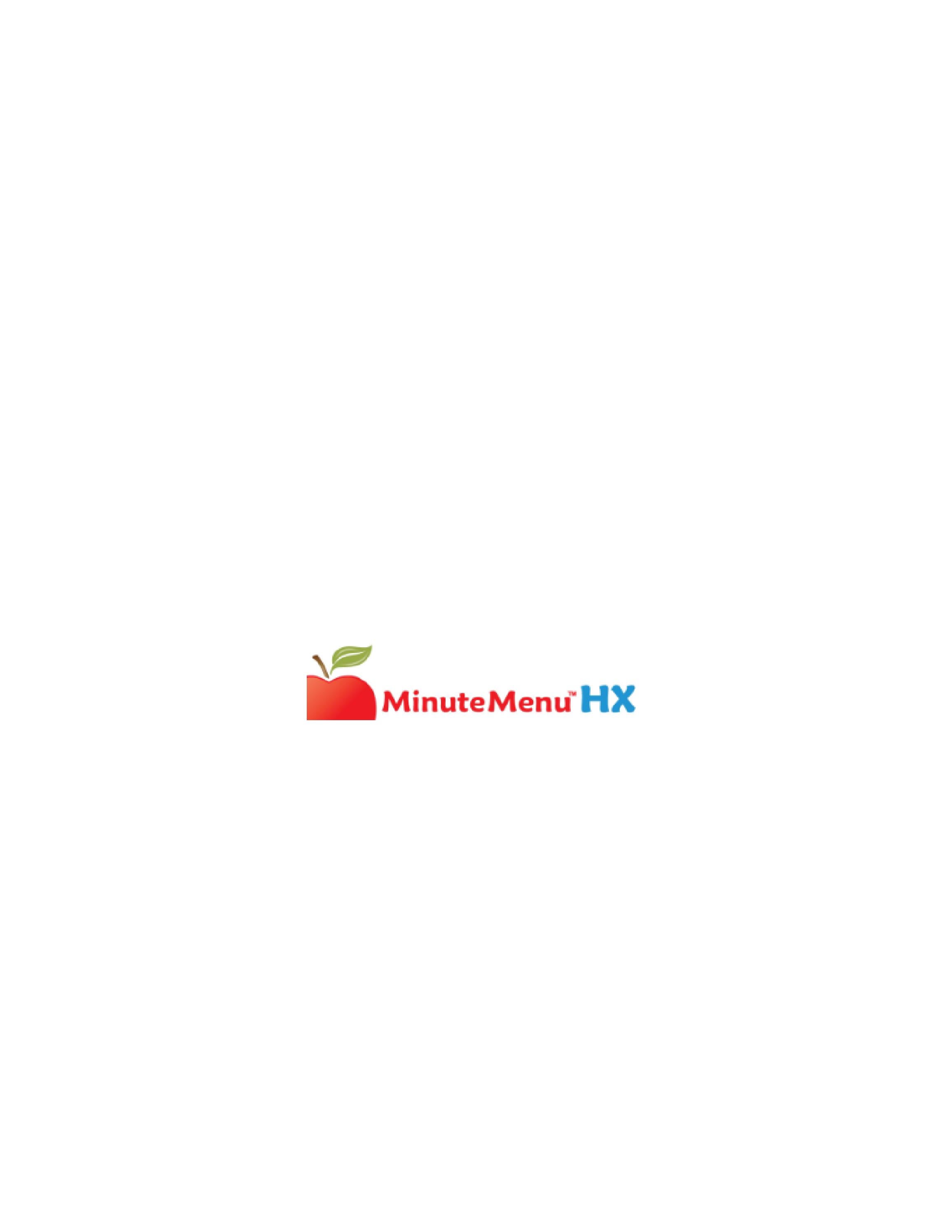 MinuteMenuHX User Manual by KidKare by Minute Menu - Issuu