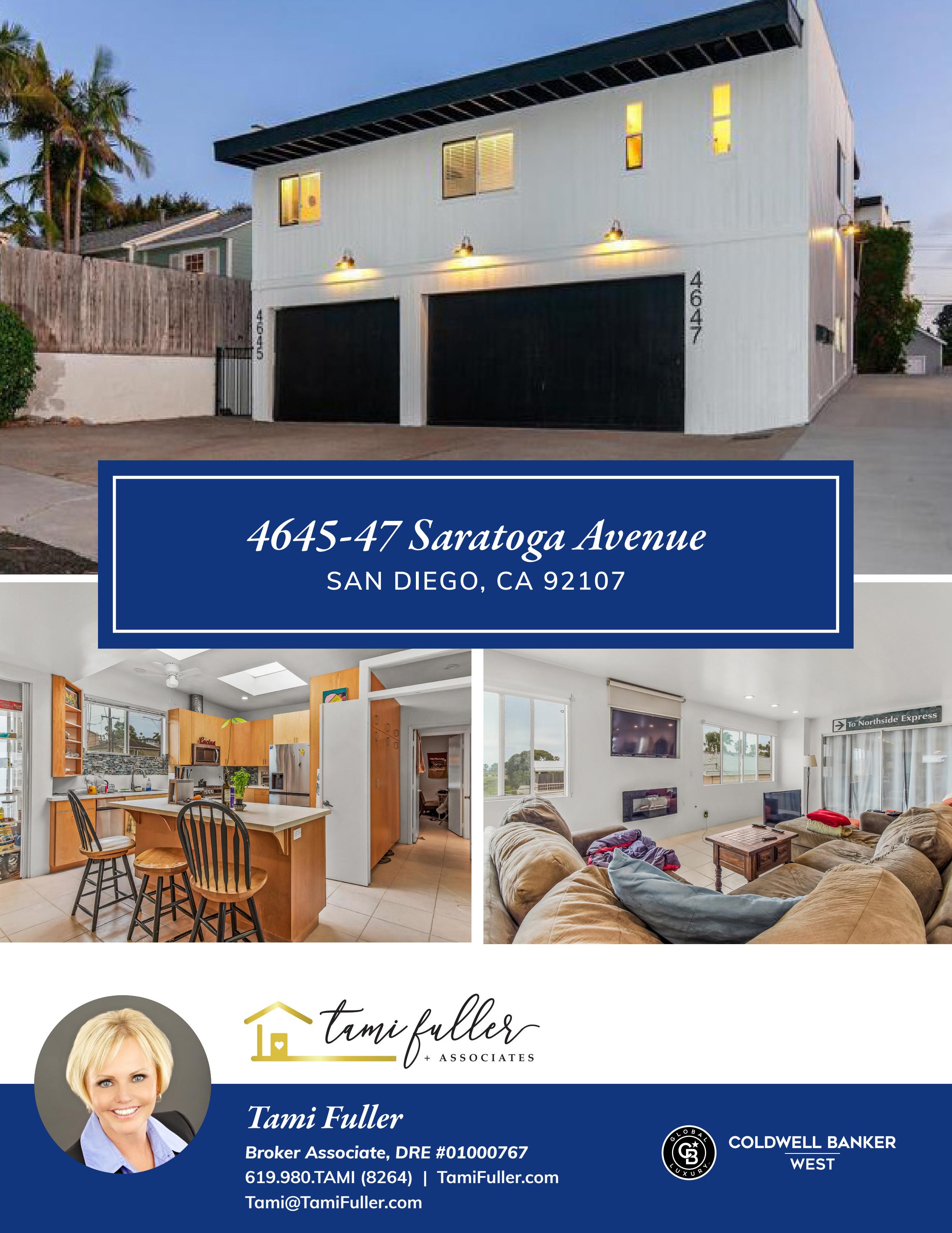 Tami Fuller presents: 4645-47 Saratoga Avenue by Coldwell Banker West ...