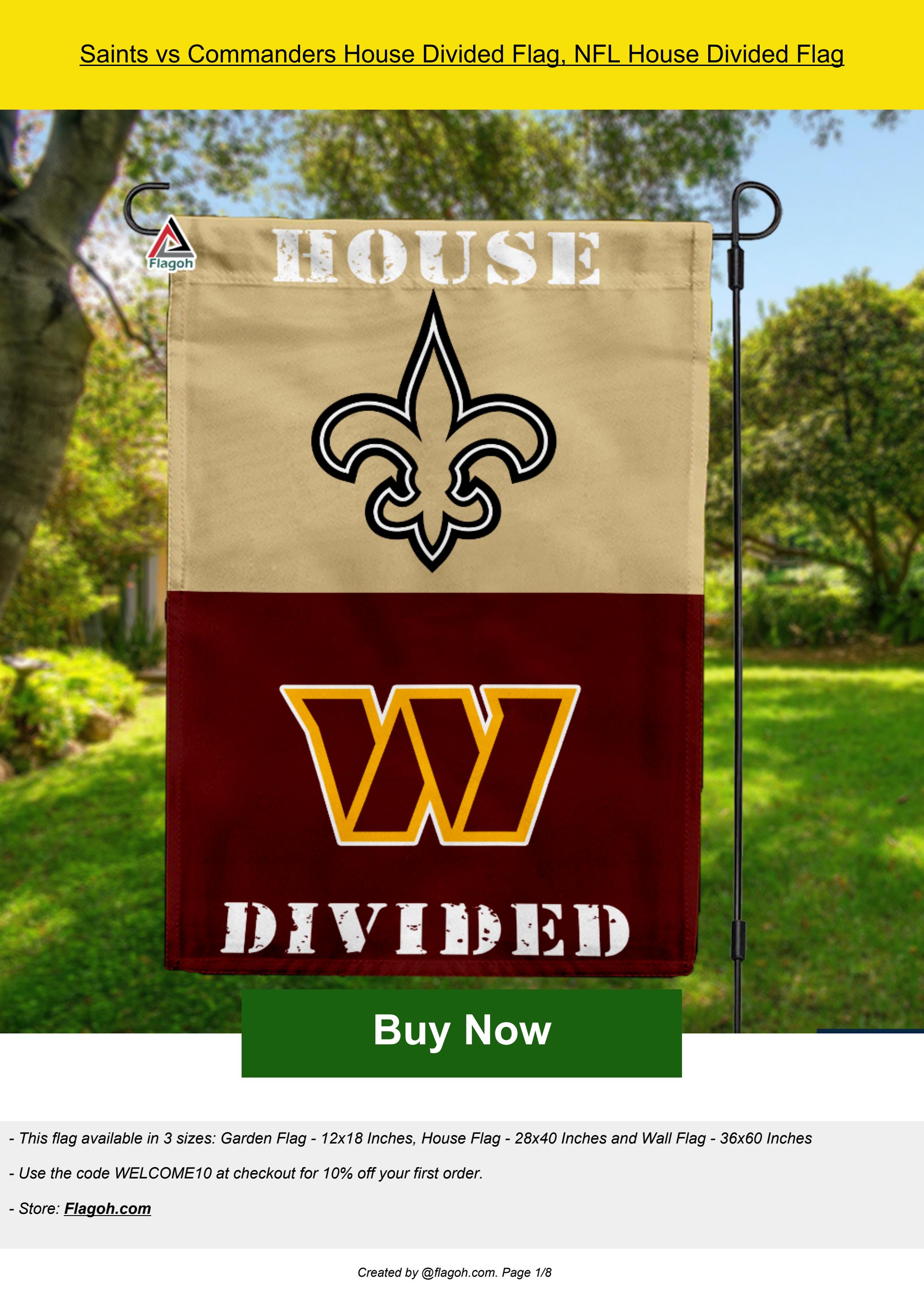 Saints vs Commanders House Divided Flag, NFL House Divided Flag by ...