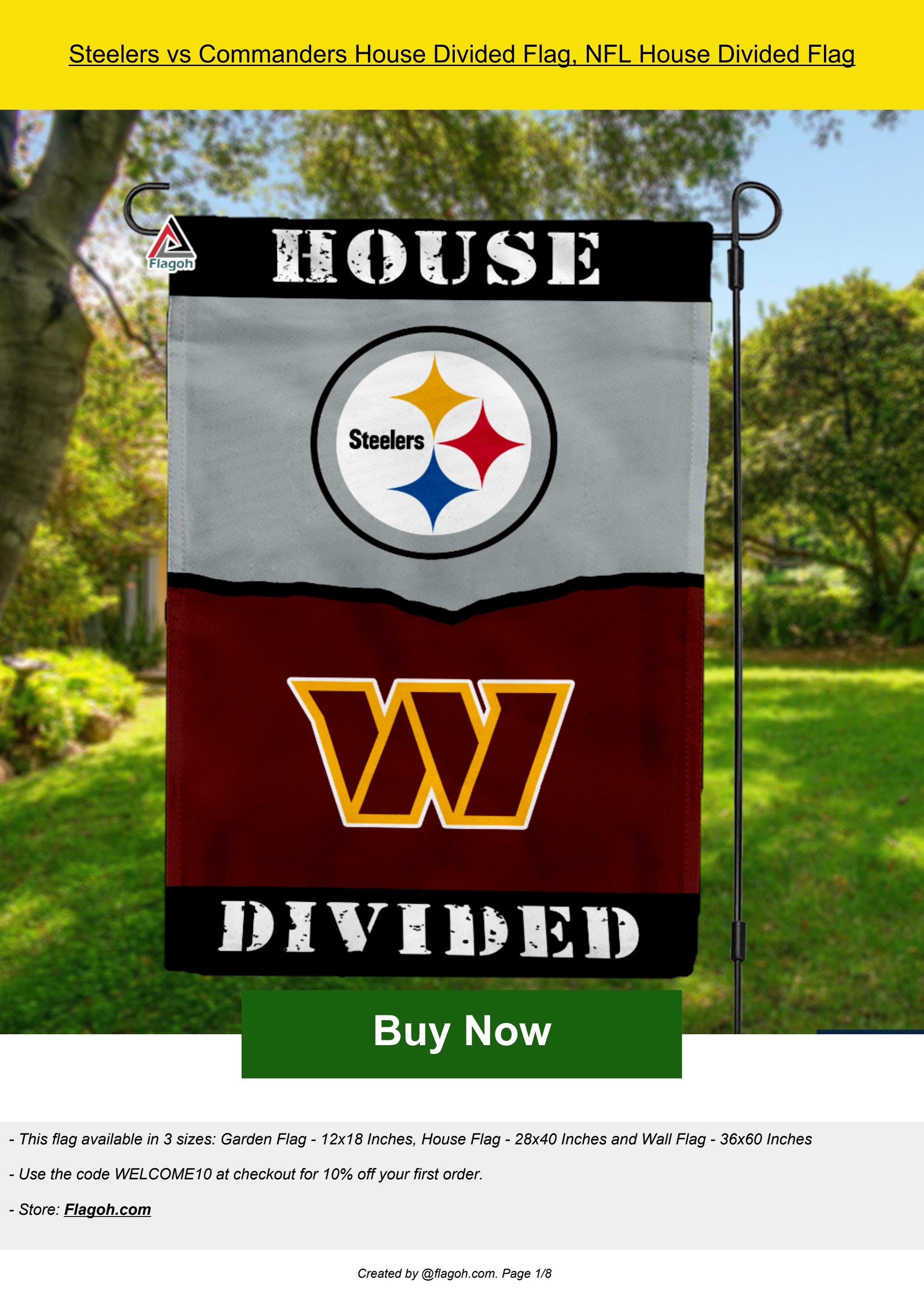 Steelers vs Commanders House Divided Flag, NFL House Divided Flag by ...