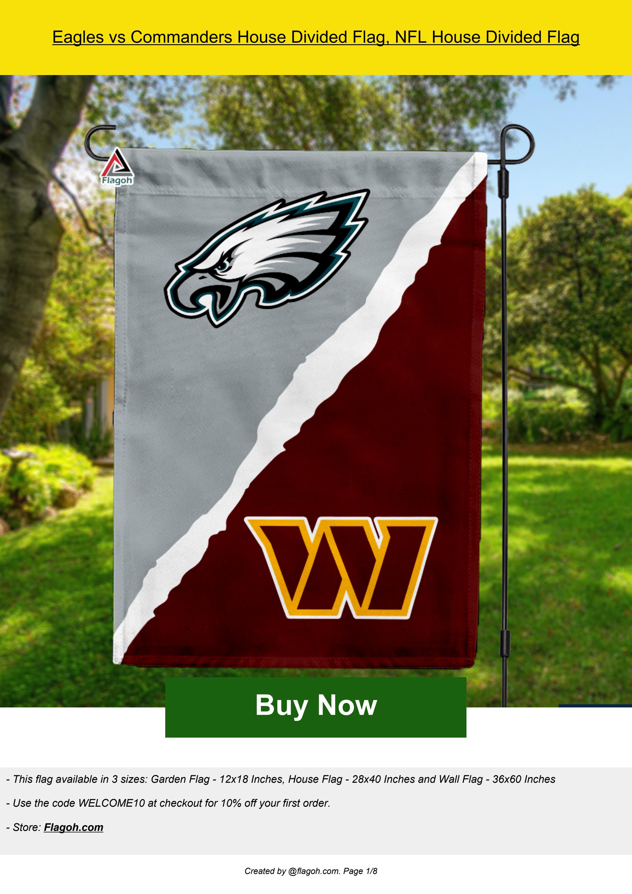 Eagles vs Commanders House Divided Flag, NFL House Divided Flag by ...