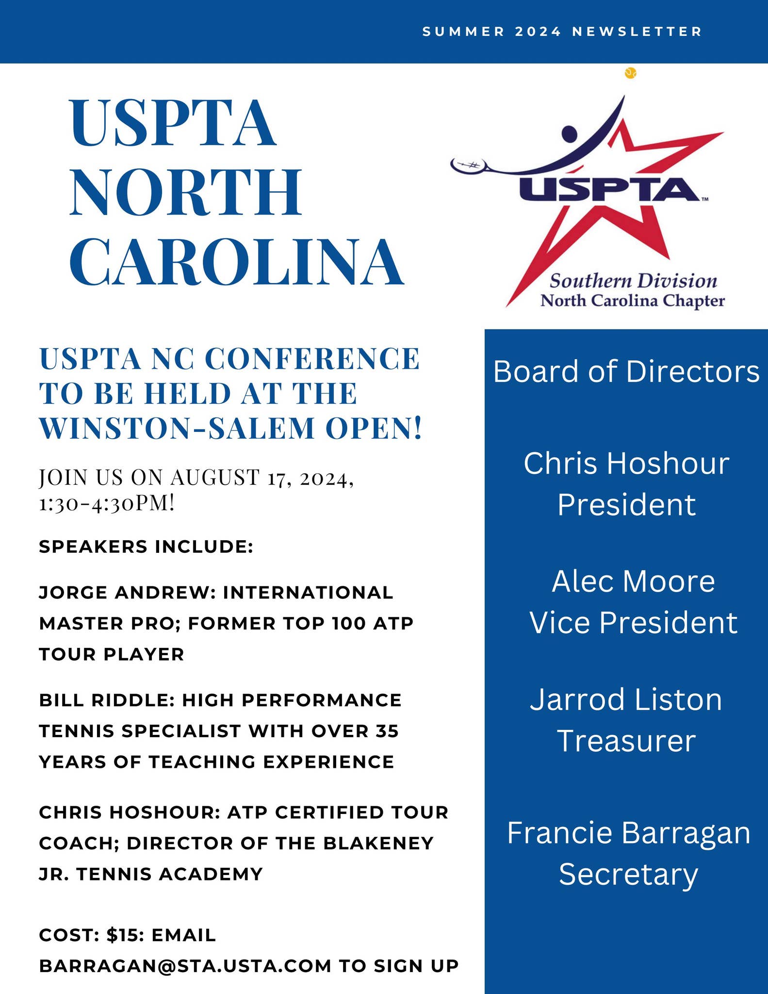 USPTA NC Newsletter Summer 2024 by USPTA Southern - Issuu