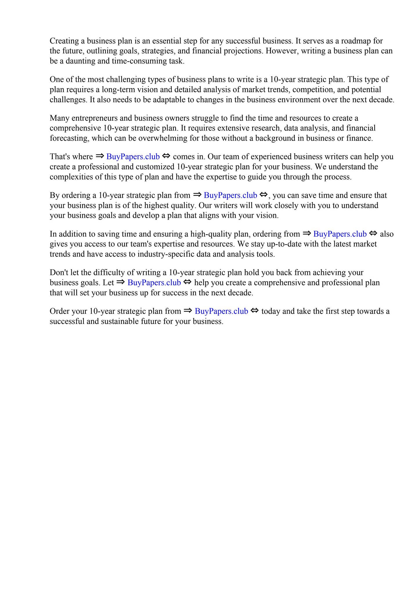 10 Year Strategic Business Plan by Jessica - Issuu