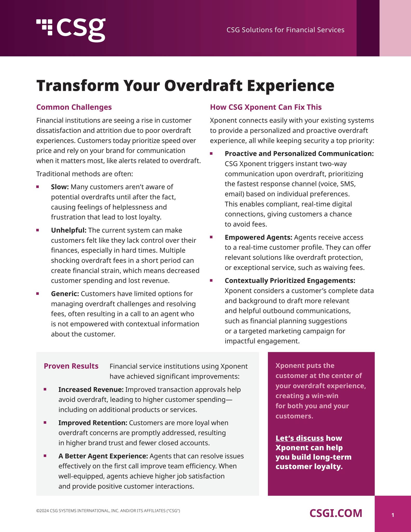 Stop Overdraft Frustration and Boost Customer Loyalty with CSG Xponent by CSG Systems - Issuu