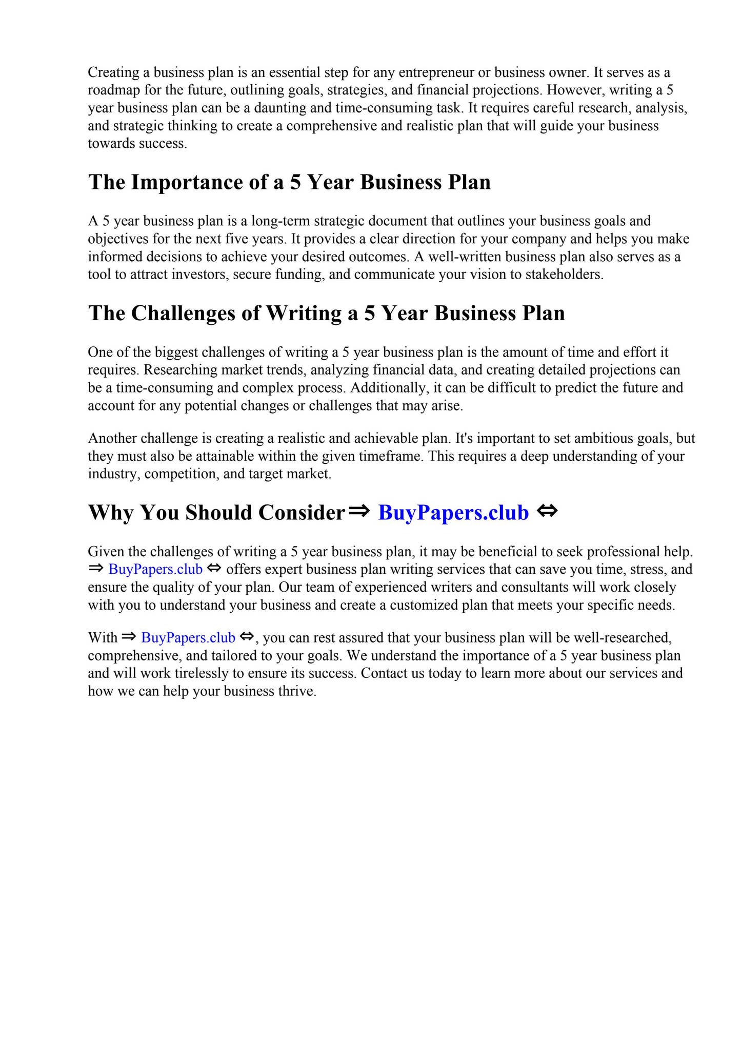 Writing 5 Year Business Plan by Jennifer - Issuu