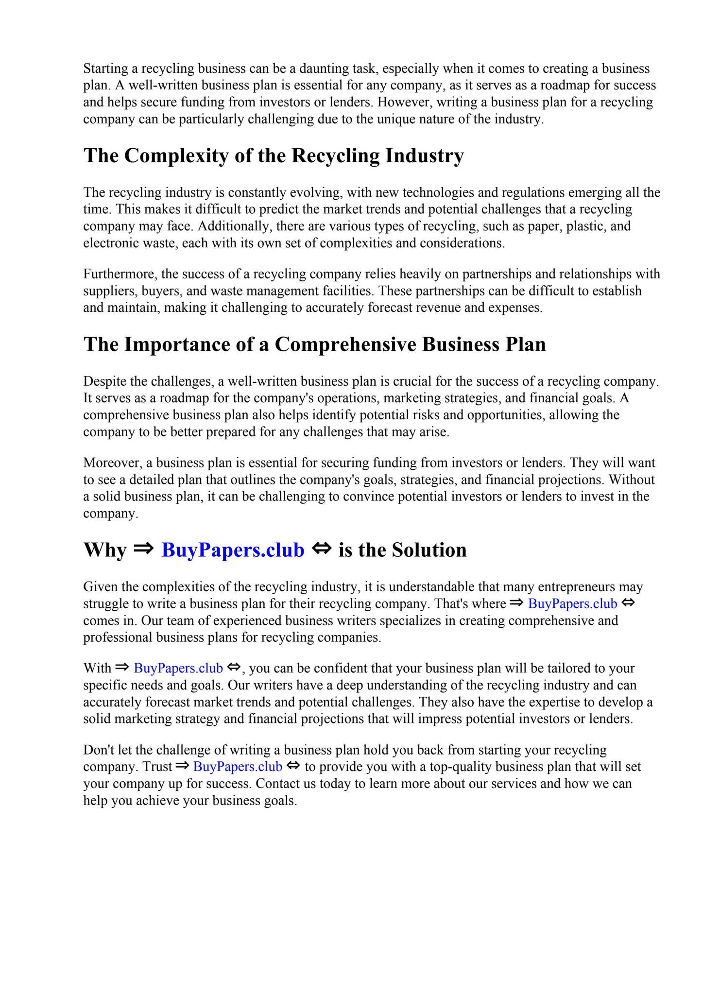 Recycling Business Plan Template by Alexis - Issuu