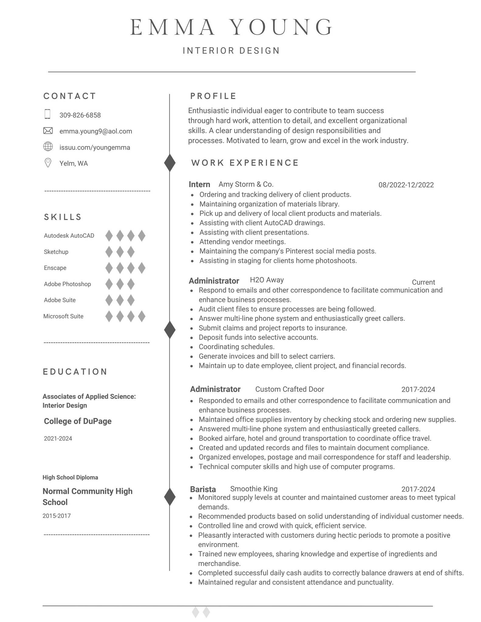 Resume by Emma Young - Issuu