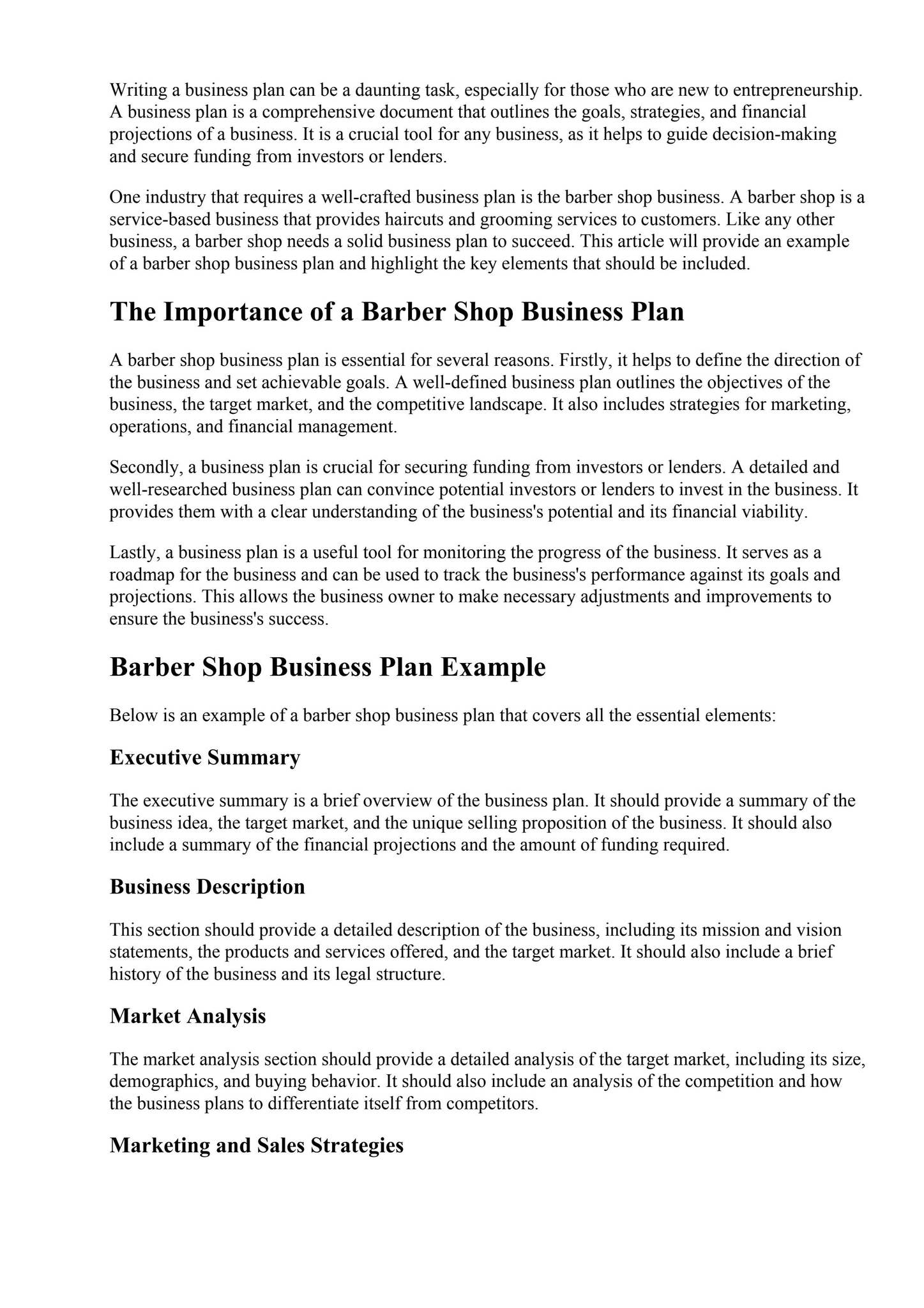 Barber Shop Business Plan Example by Tessa - Issuu