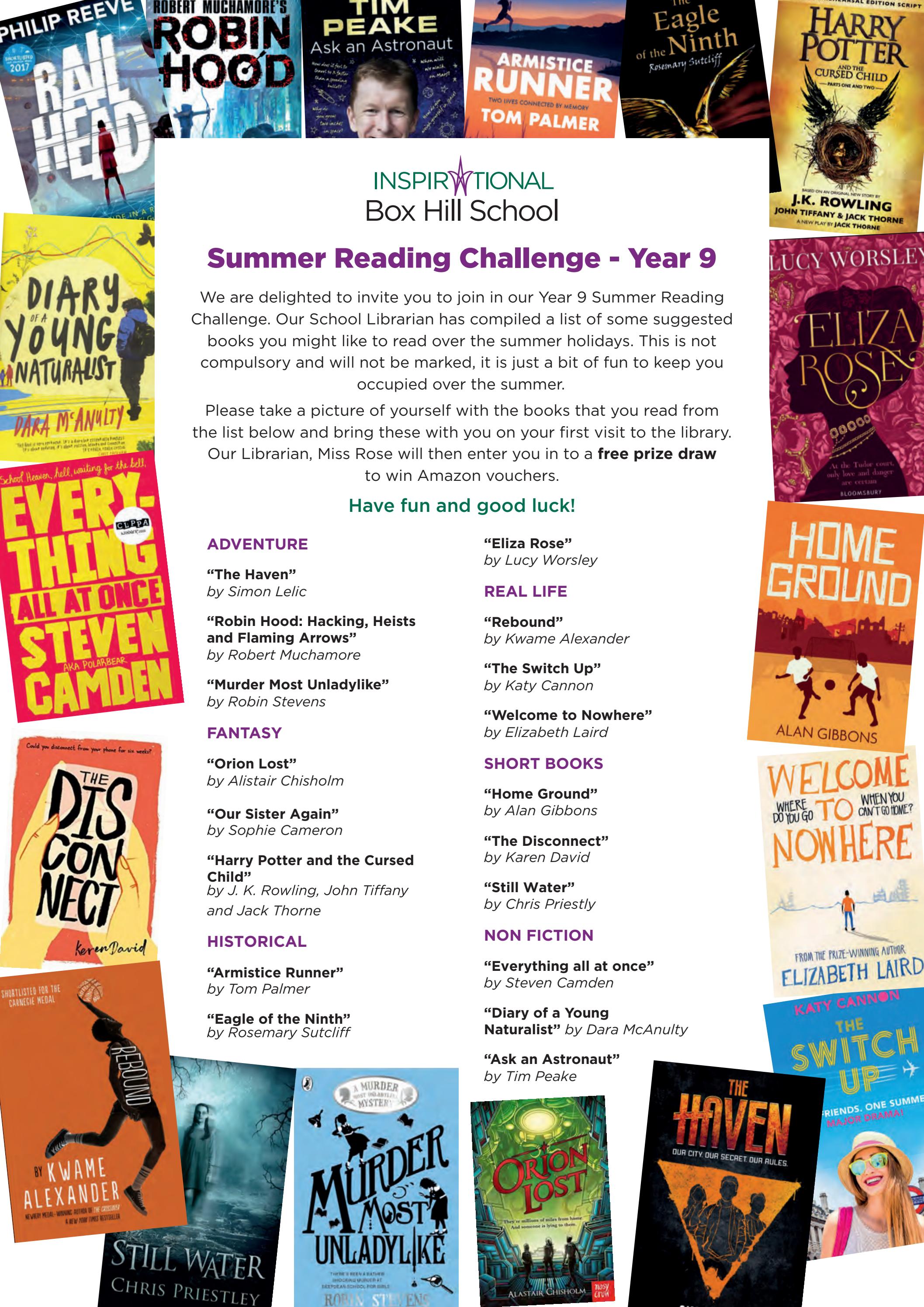 Reading Challenge - Year 9 by Box Hill School - Issuu