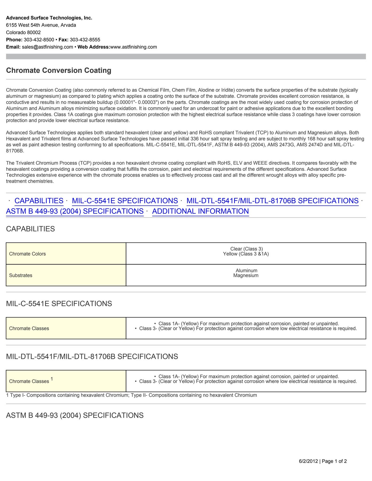 MIL-DTL-5541 by Advanced Surface Technologies - Issuu