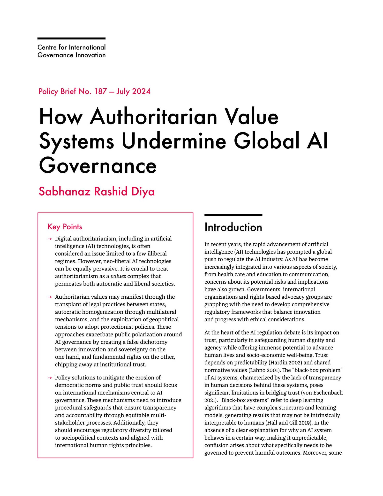 How Authoritarian Value Systems Undermine Global AI Governance by ...