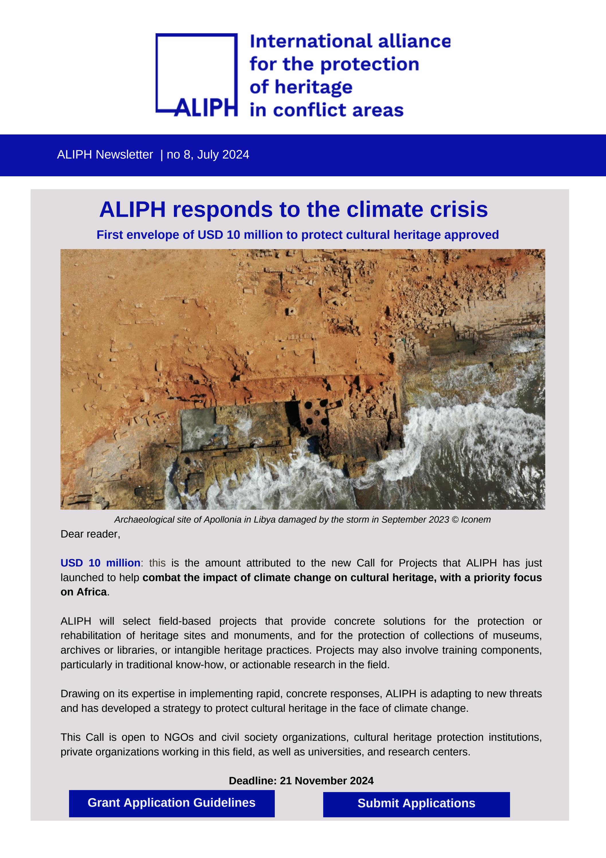 ALIPH Newsletter #8 | ALIPH responds to the climate crisis by ALIPH ...