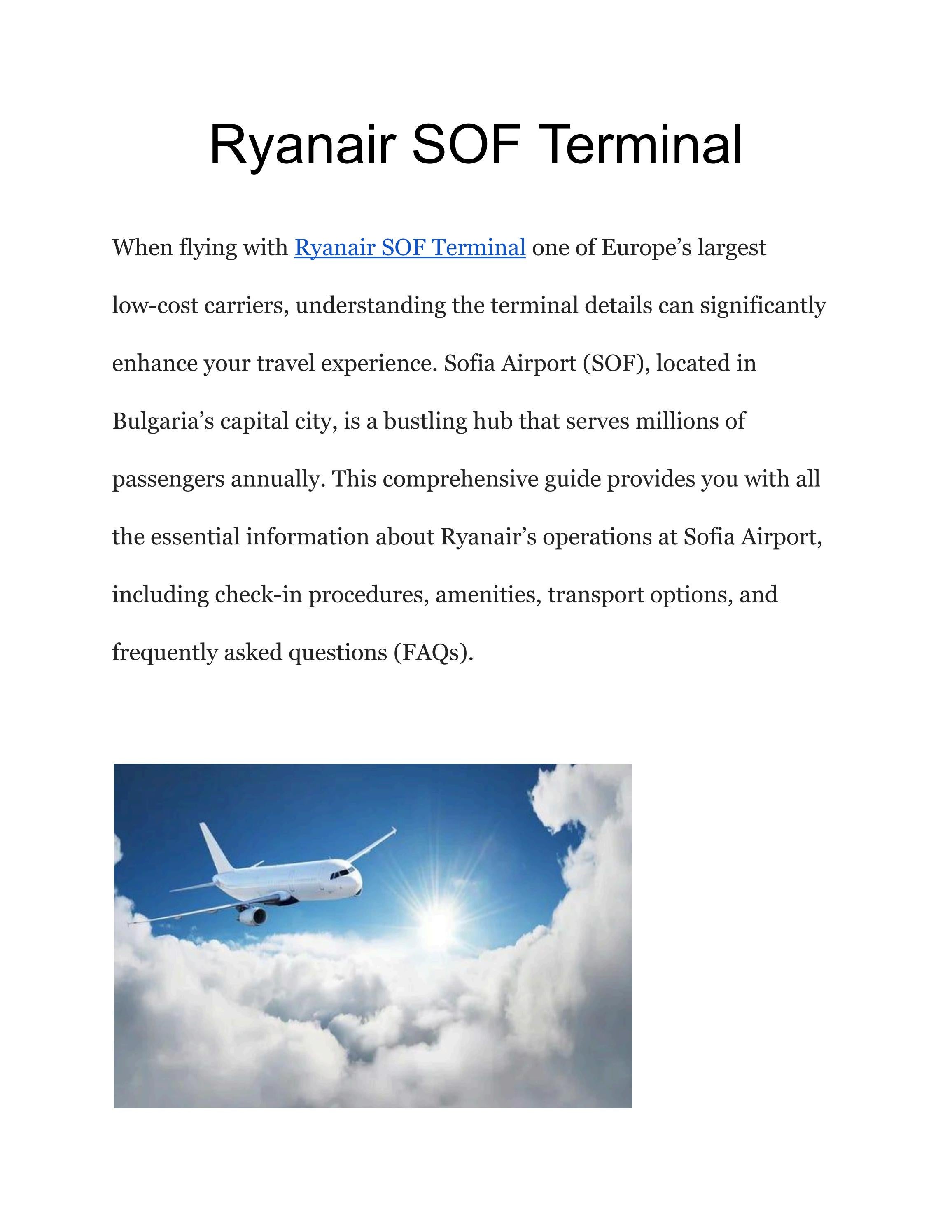 Ryanair SOF Terminal by Henry - Issuu
