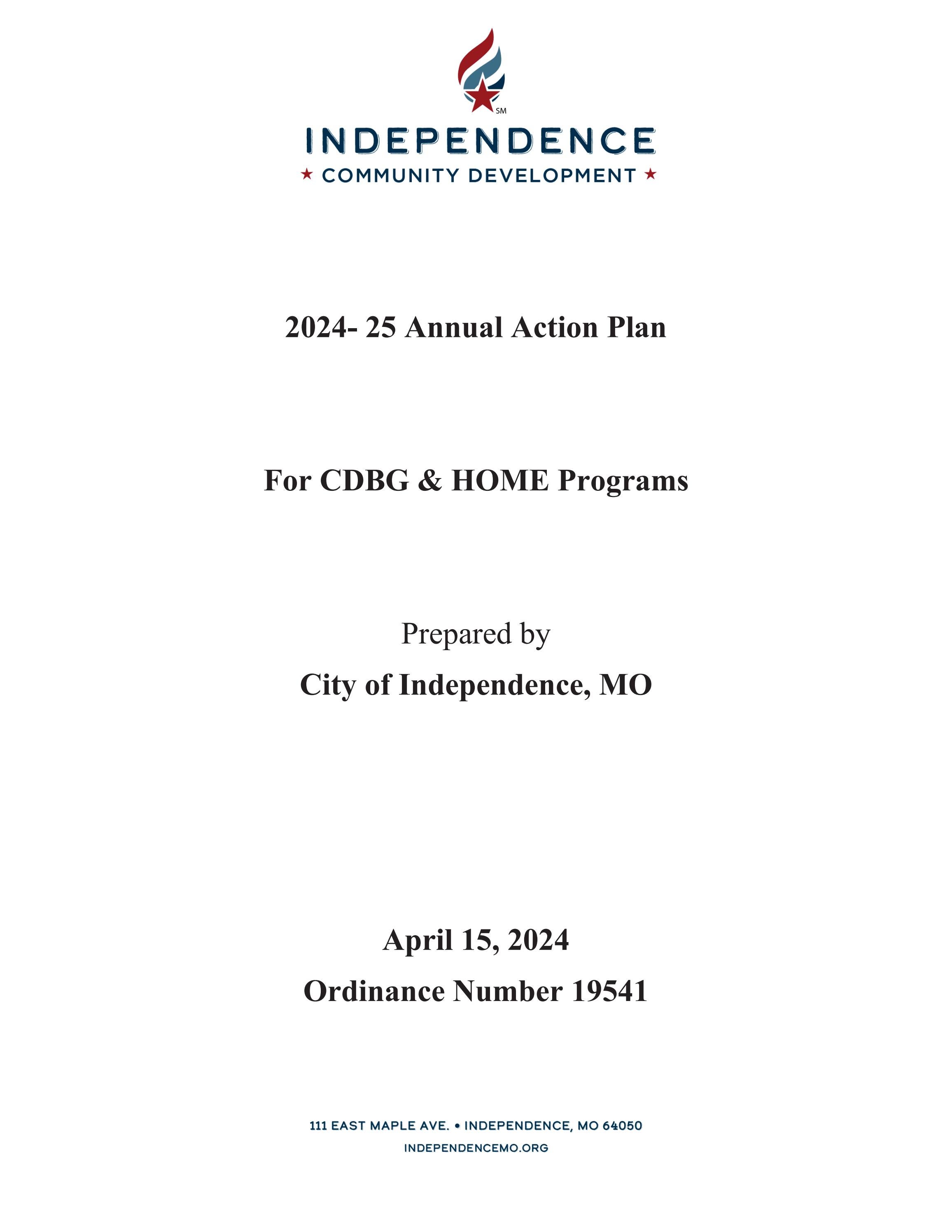 2024-2025 Annual Action Plan for CDBG & Homes Programs by cityofindepmo ...
