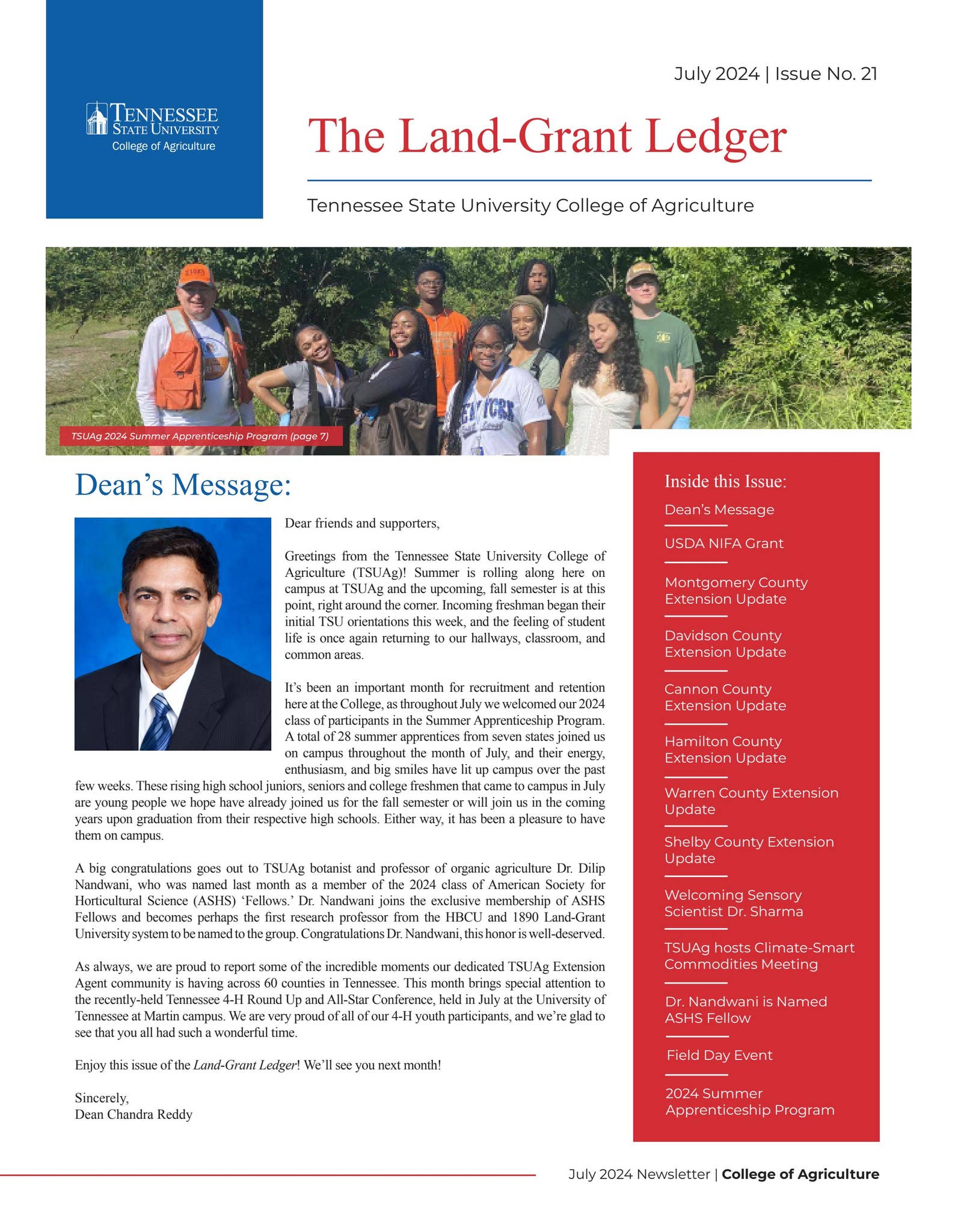 The July 2024 Land-Grant Ledger by The Tennessee State University ...