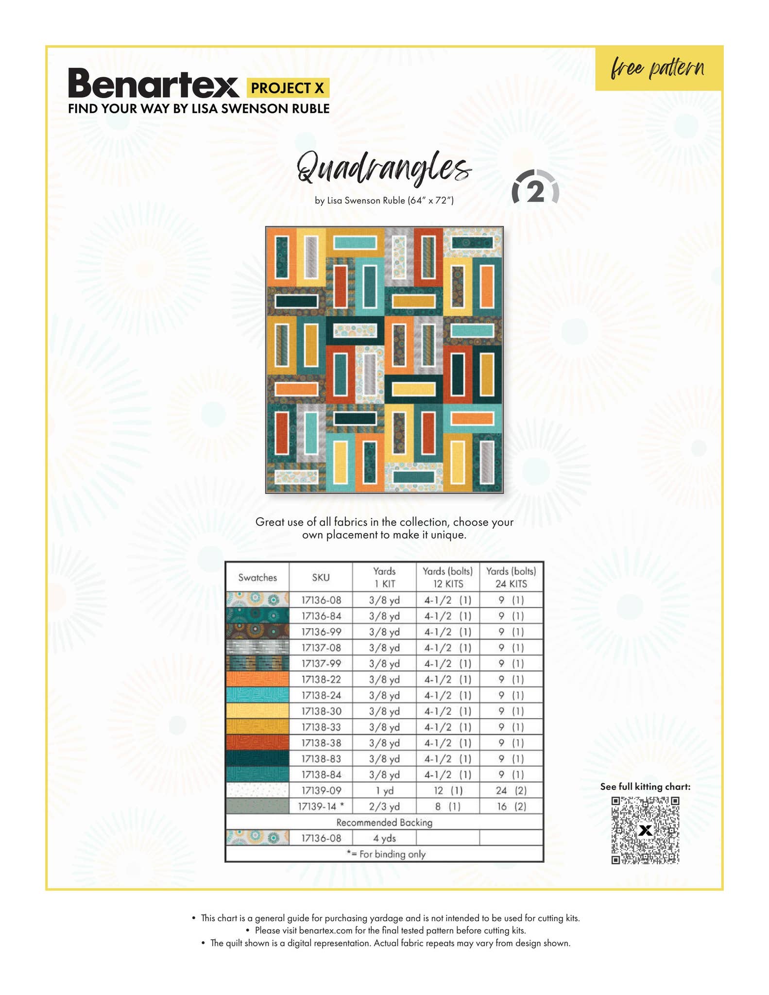 Benartex - Quadrangles Free Pattern by EE Schenck Company - Issuu