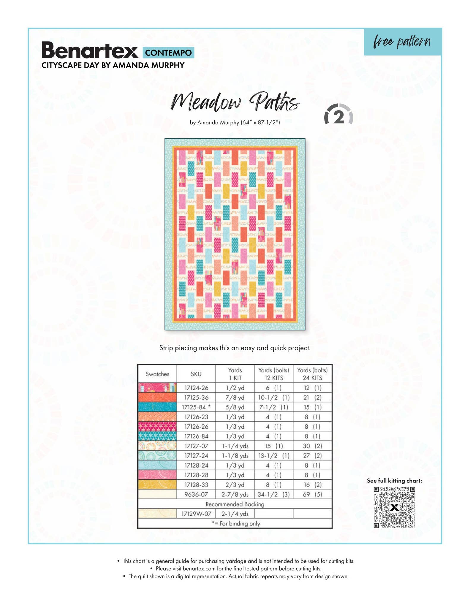 Benartex - Meadow Paths Free Pattern by EE Schenck Company - Issuu