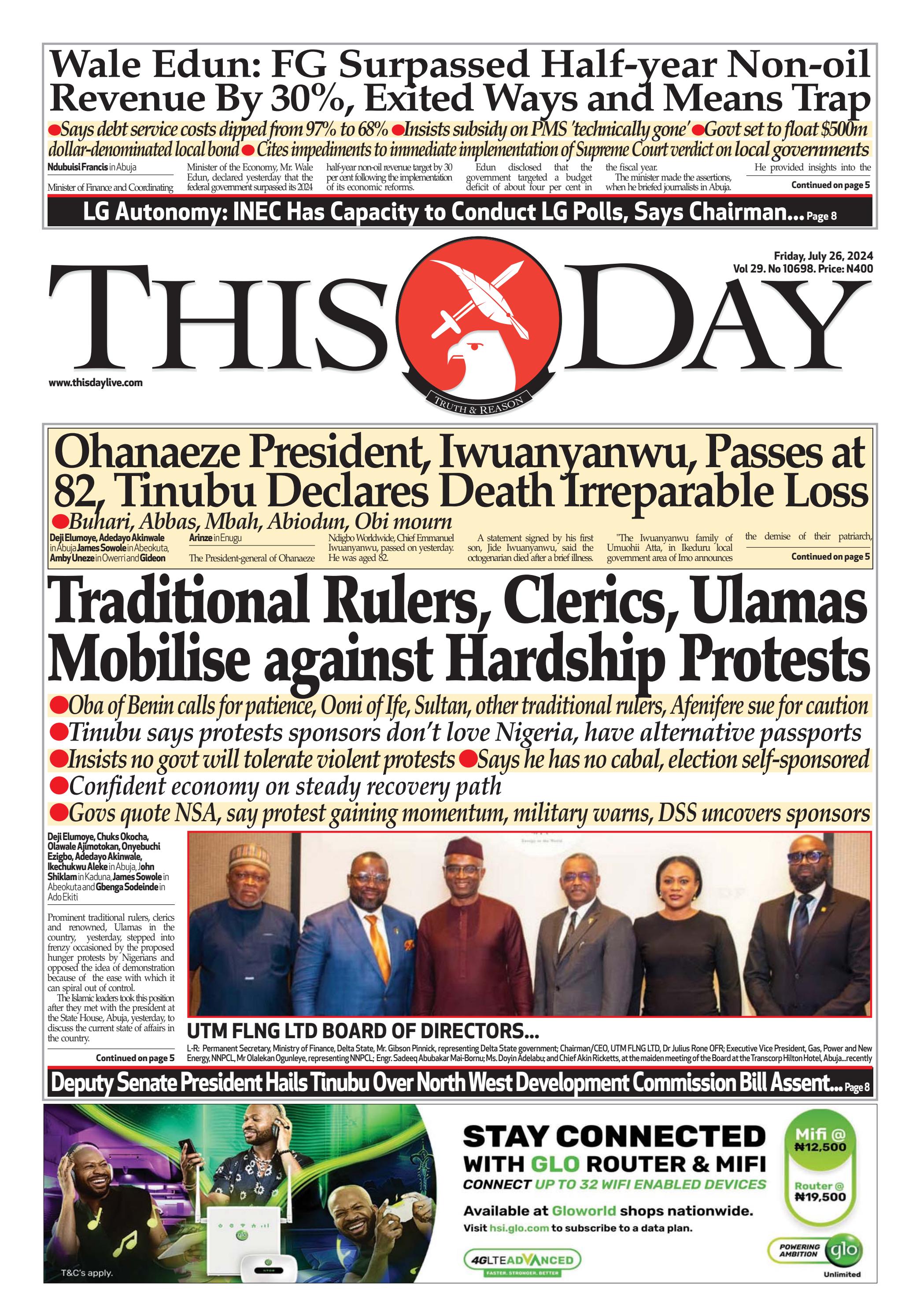 FRIDAY 7TH JULY 2024 by THISDAY Newspapers Ltd - Issuu