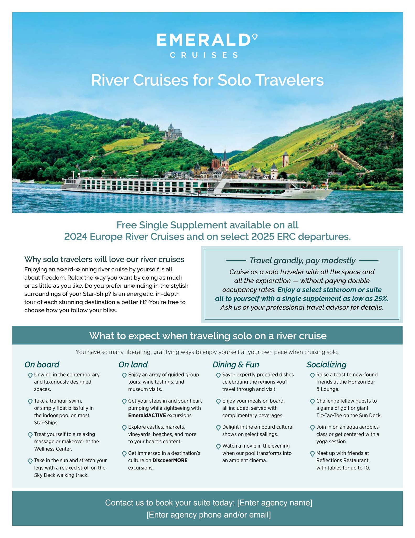 Emerald Cruises Solo Travelers Flyer - River and Yacht Cruises by ...