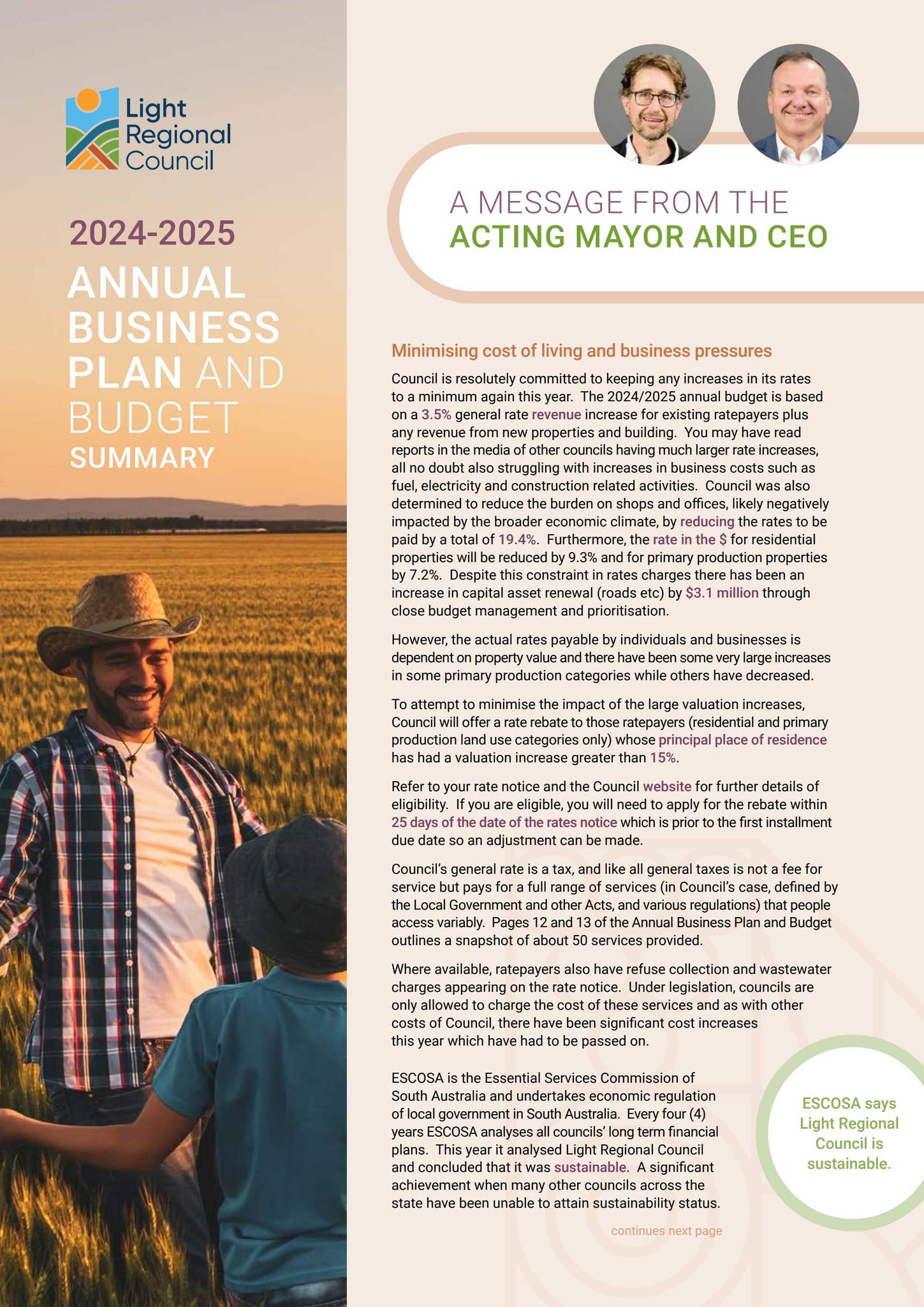 Annual Business Plan and Budget Summary 2024-25 by lightregionalcouncil - Issuu