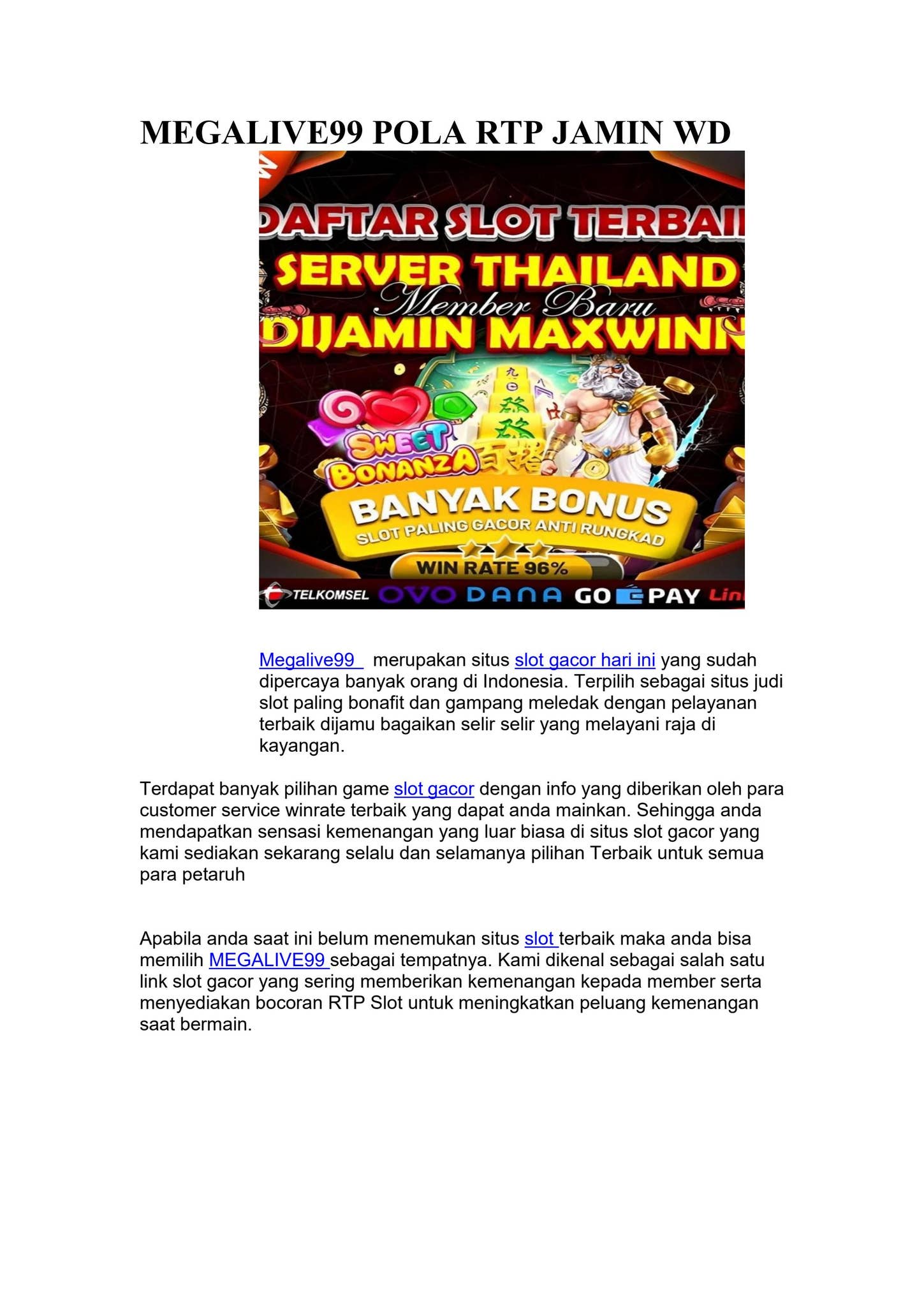 MEGALIVE99 POLA RTP JAMINWD by lonny - Issuu