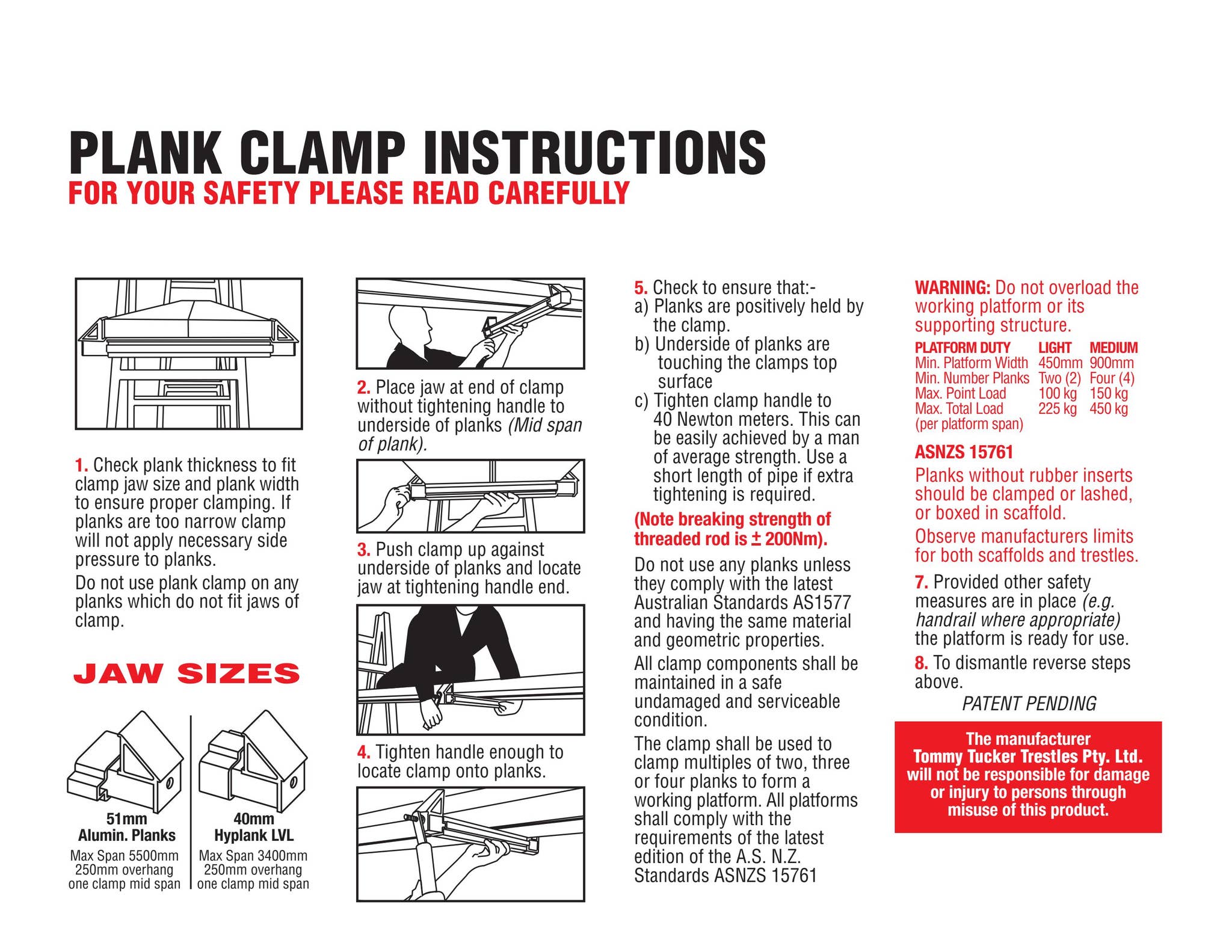 PLANK CLAMP INSTRUCTIONS by C&L Tool Centre Pty Ltd - Issuu