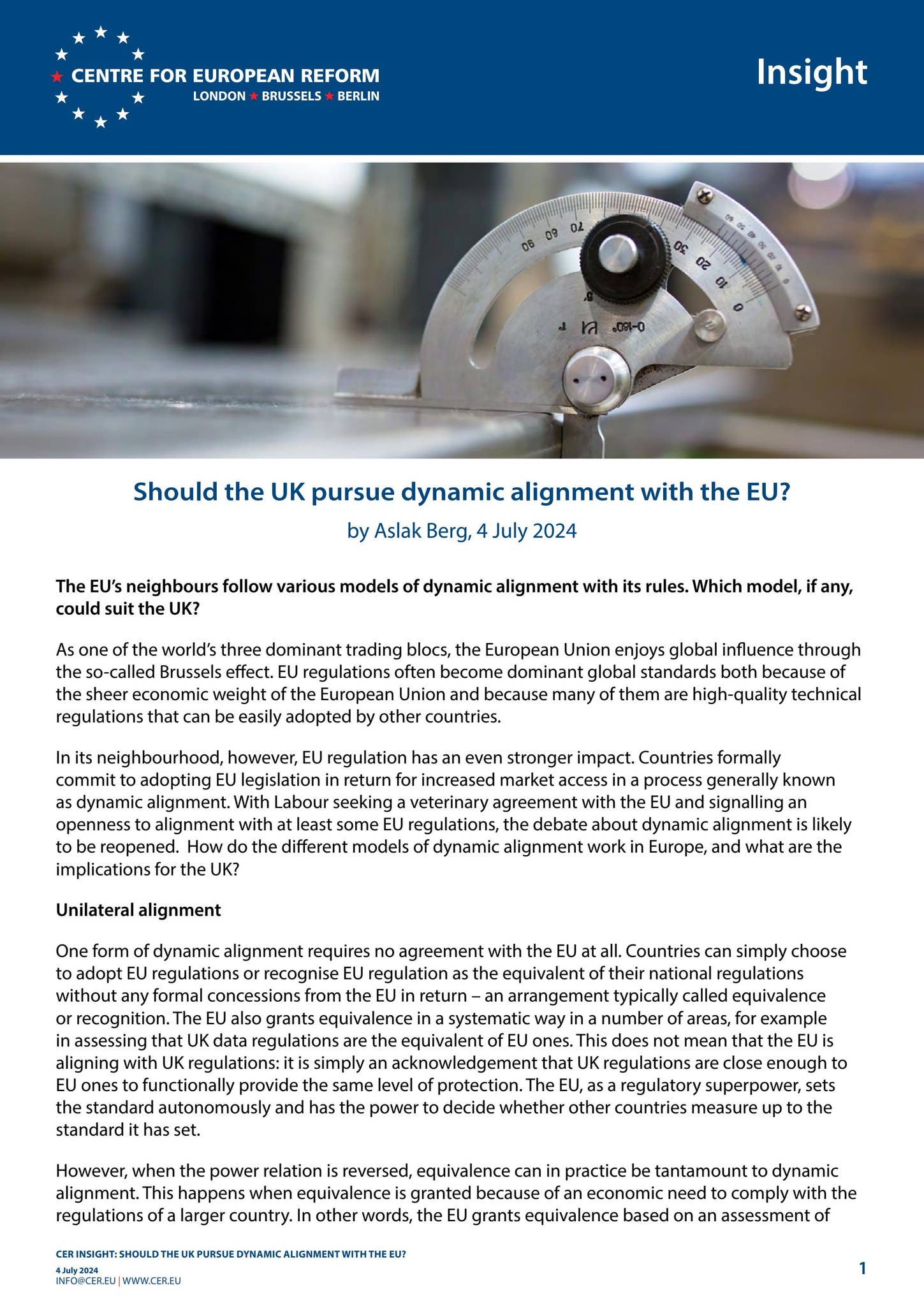 Should the UK pursue dynamic alignment with the EU? by Centre for ...