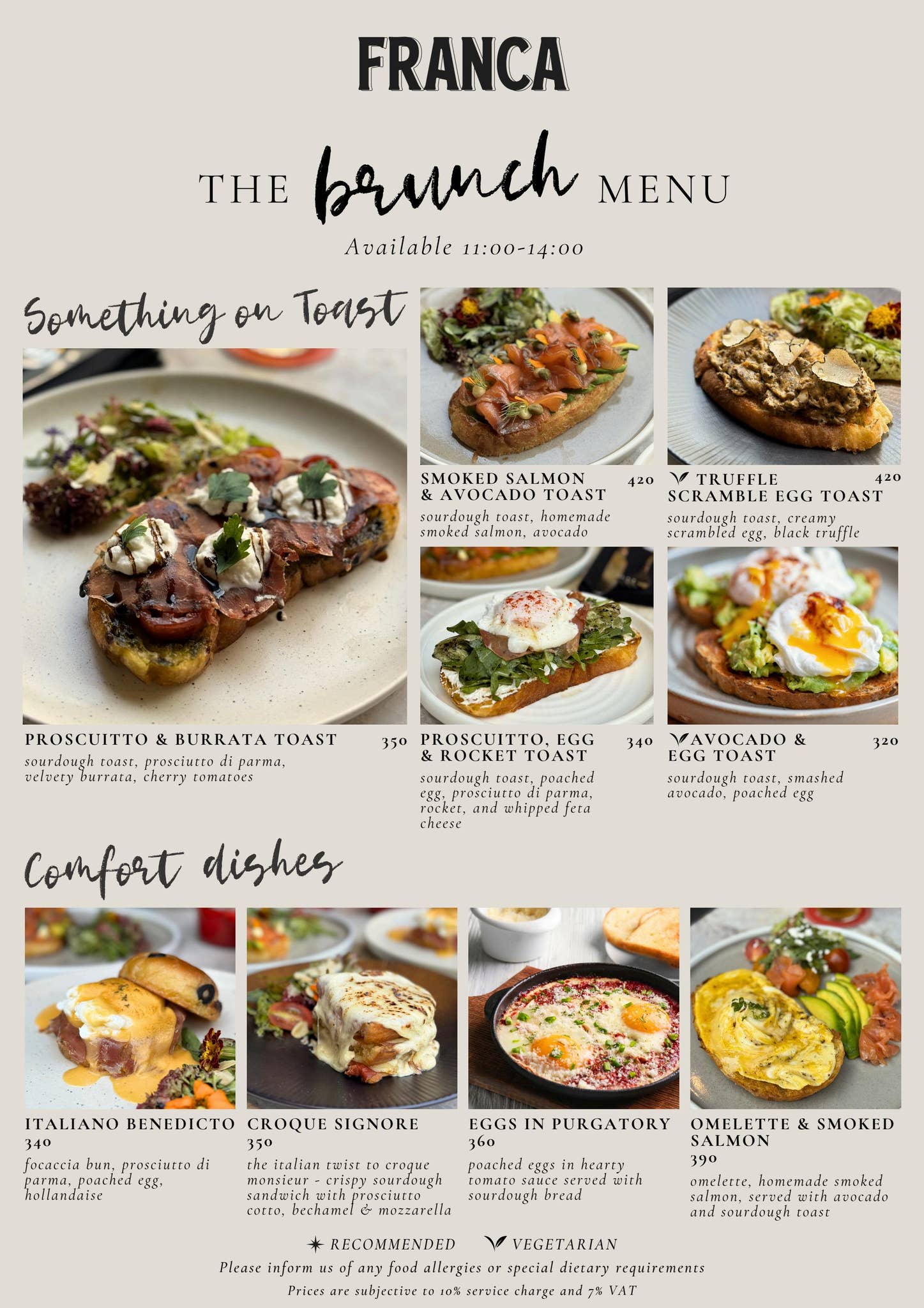 Franca - Brunch Menu by Franca Modern Italian & Fine Steaks - Issuu