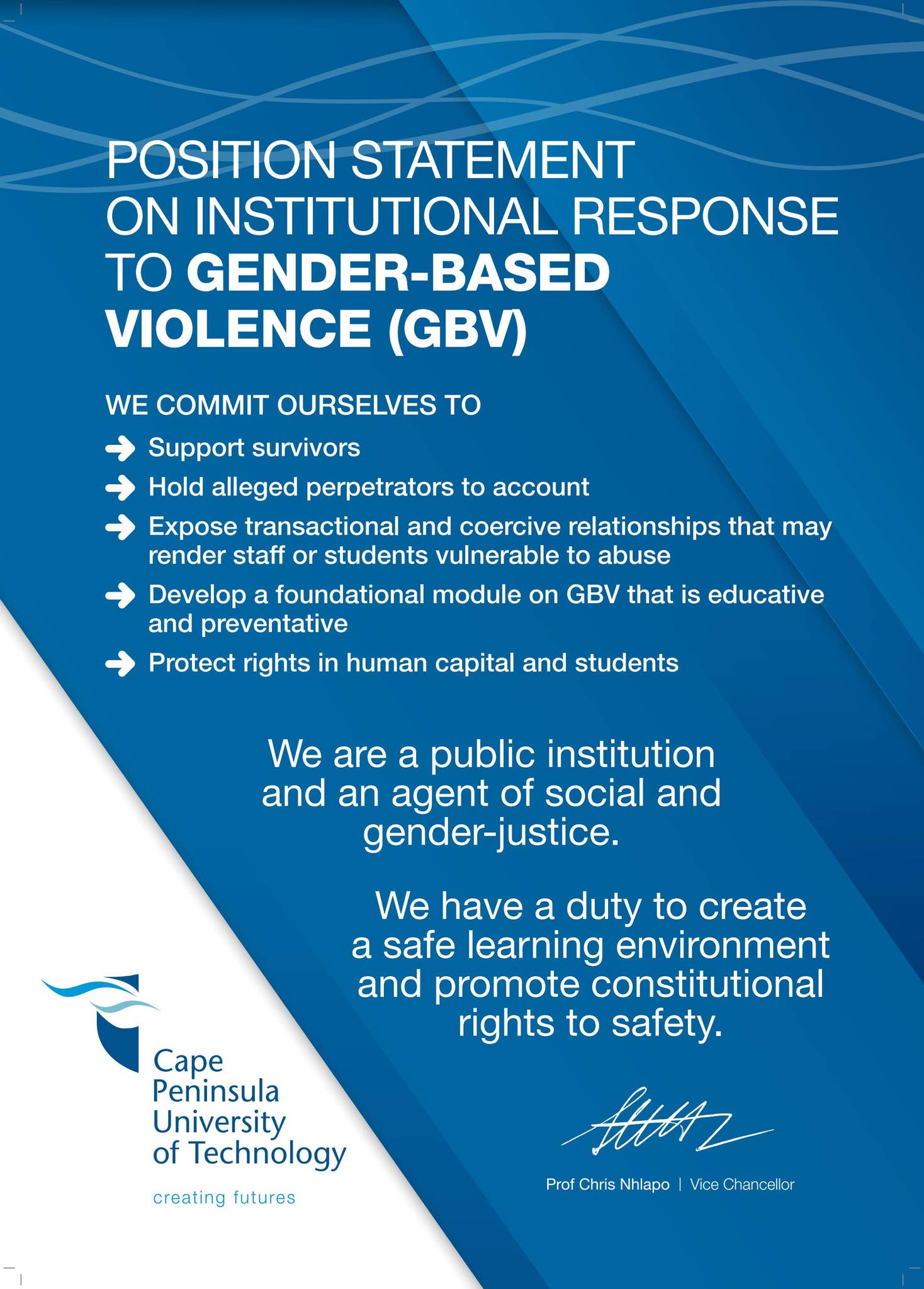 CPUT GBV Position Statement by Cape Peninsula University of Technology ...