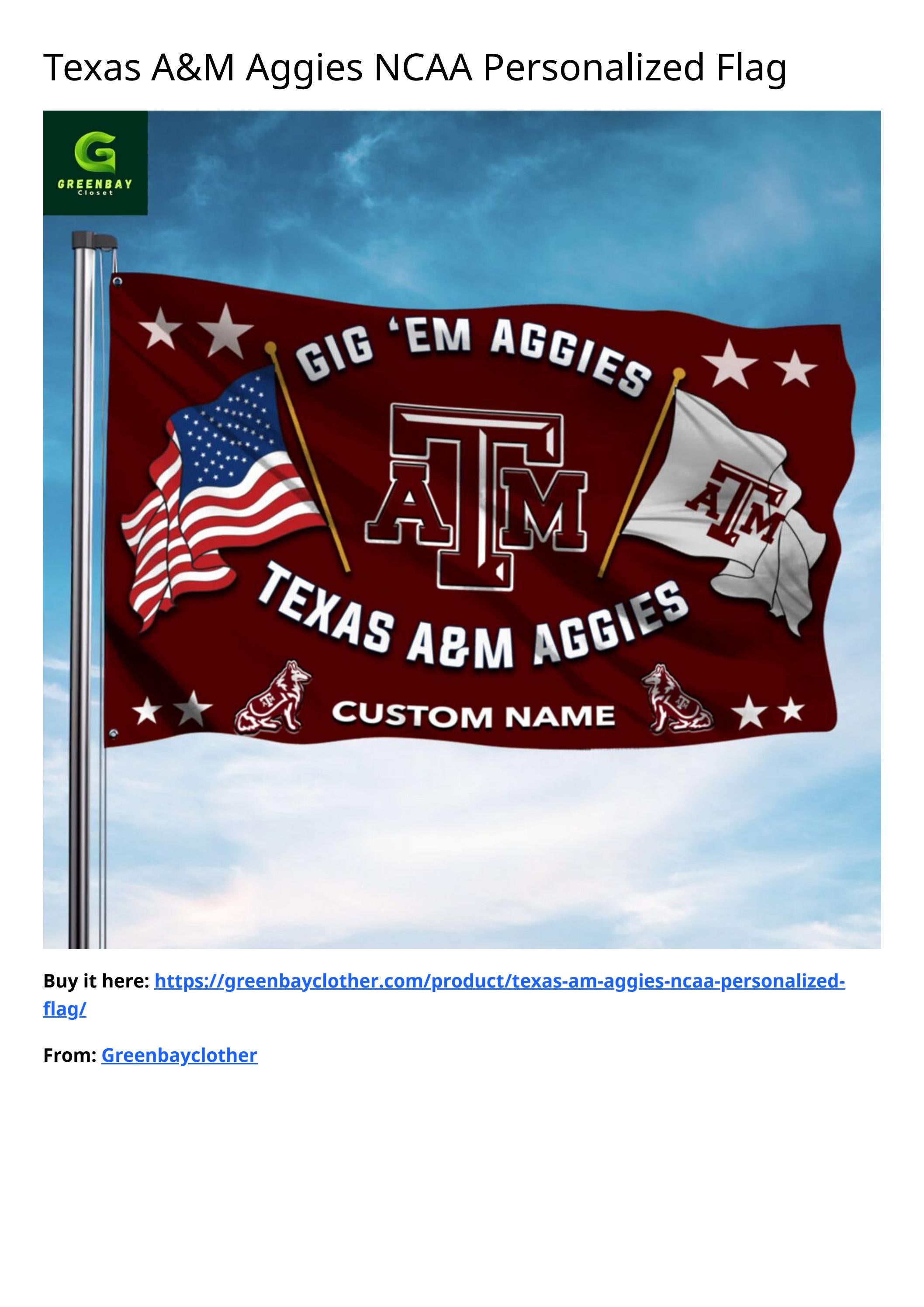 Texas A&M Aggies NCAA Personalized Flag by Tonytees Store - Issuu