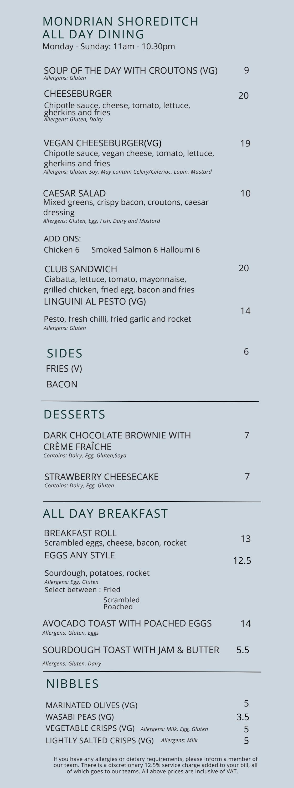 Mondrian Shoreditch Room Service Menu by Ennismore - Issuu