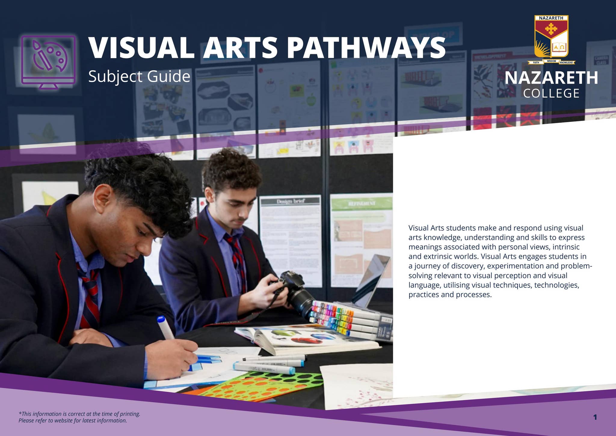 Nazareth Visual Arts Pathways Subject Guide 2025 by nazarethcollege - Issuu