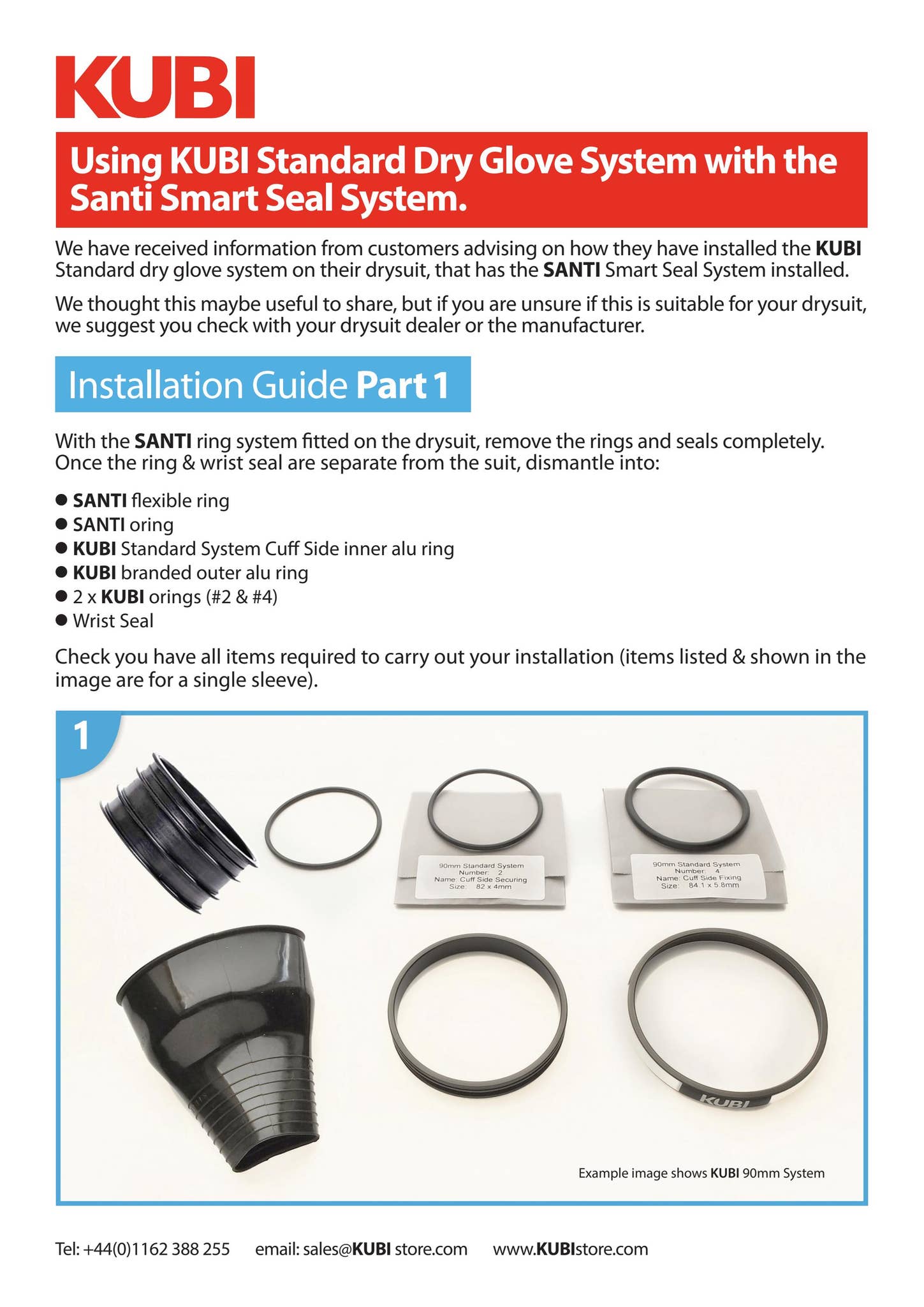 KUBI Dry Glove Systems - Fitting to Santi Smart Seal System by Maxshow ...