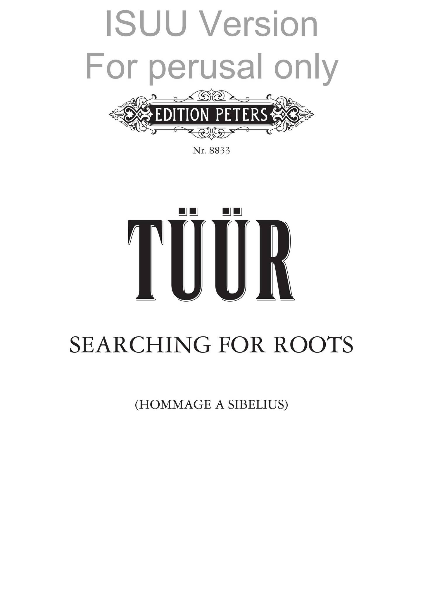 Erkki-Sven Tüür_Searching for Roots_EP8833_Score_ISUU Version - For ...