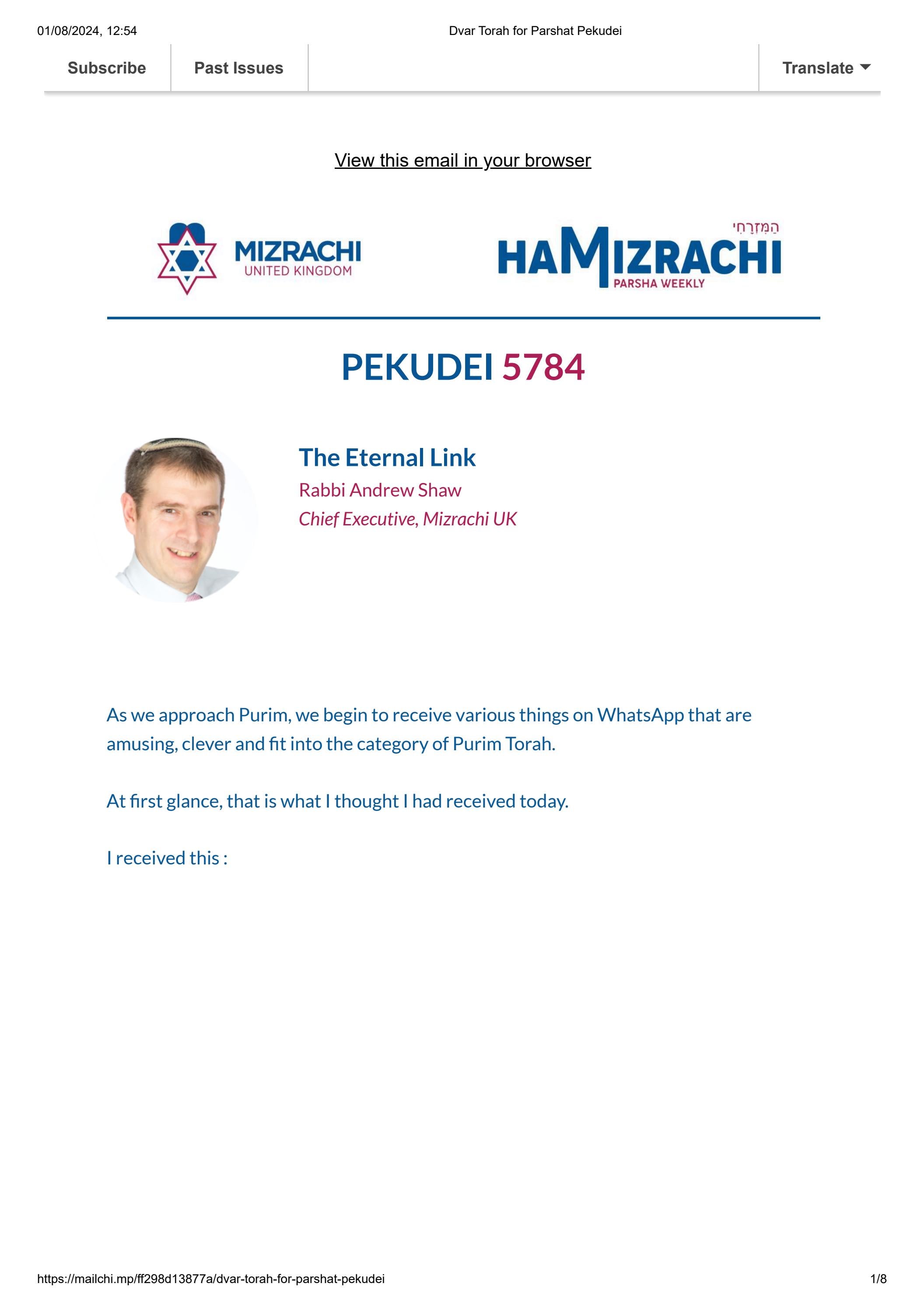 HaMizrachi Weekly (UK Edition) | Parashat Pekudei 5784 by mizrachiuk ...