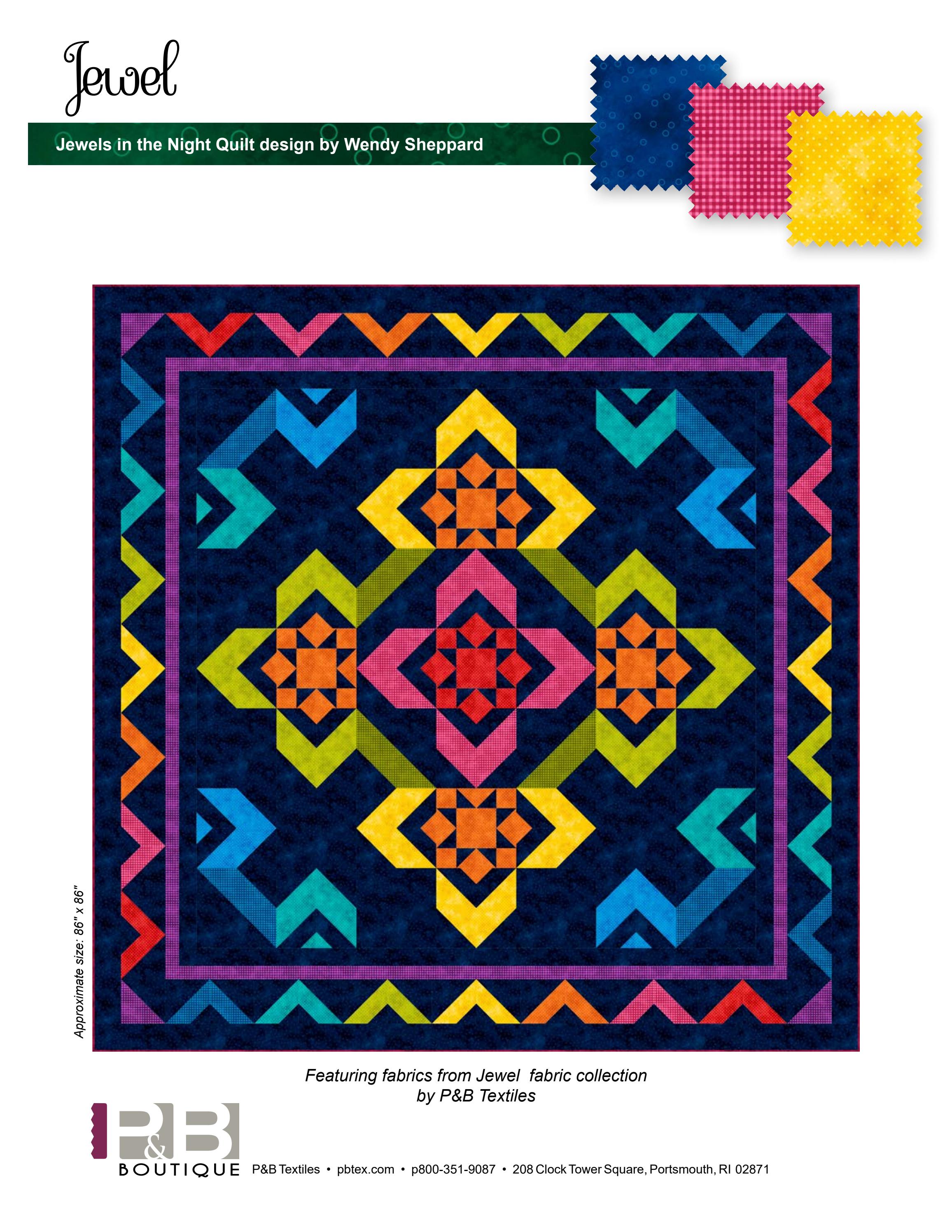 P&B Textiles - Jewels in the Night Free Pattern by EE Schenck Company ...