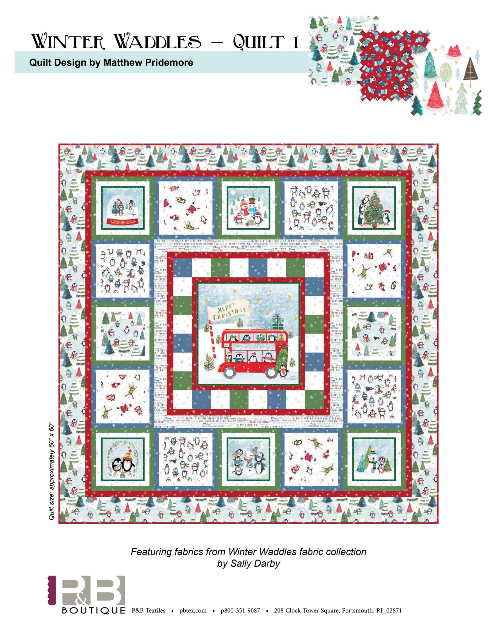 P&B Textiles - Winter Waddles Quilt Free Pattern by EE Schenck Company ...