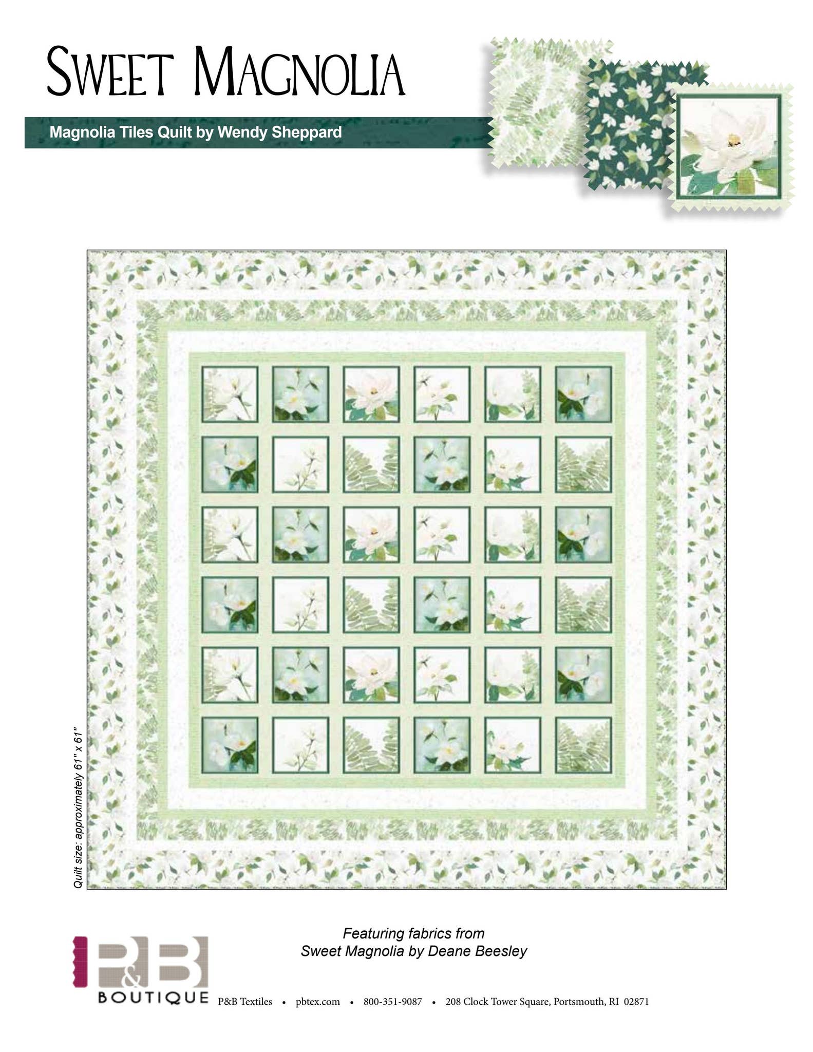 P&B Textiles - Magnolia Tiles Free Pattern by EE Schenck Company - Issuu