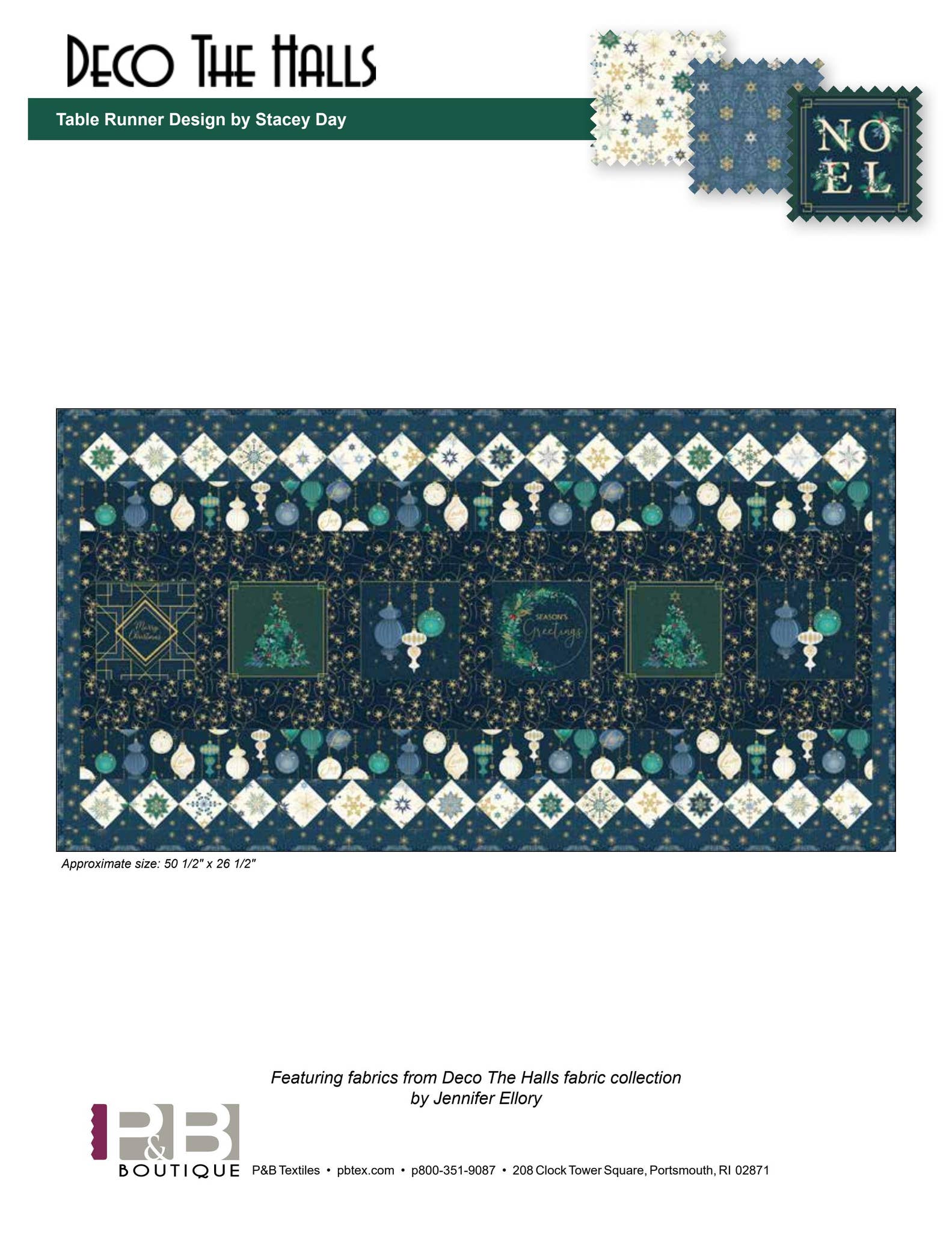 P&B Textiles - Deco the Halls Table Runner Free Pattern by EE Schenck ...