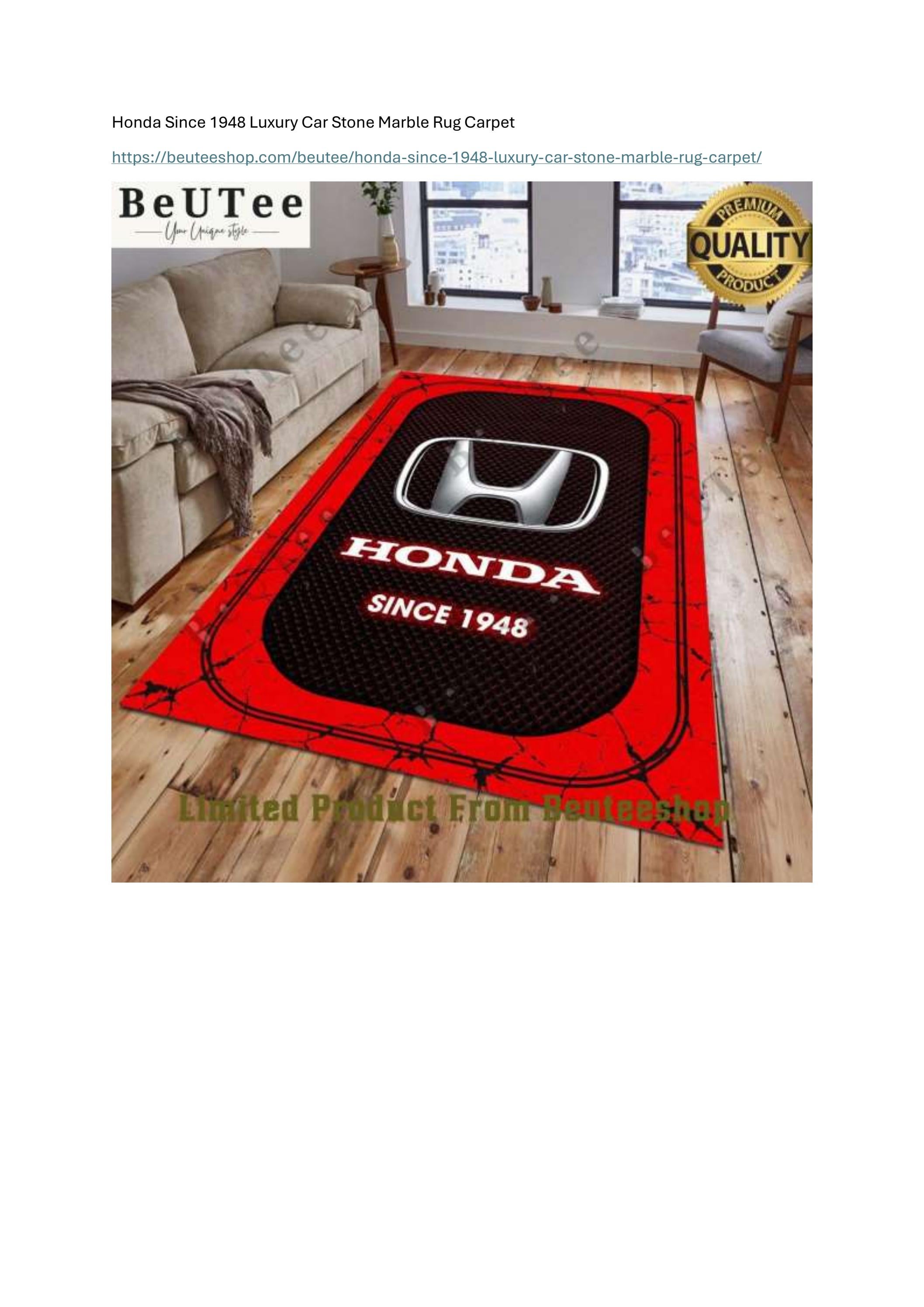 Honda Since 1948 Luxury Car Stone Marble Rug Carpet by Shop Owl Fashion ...