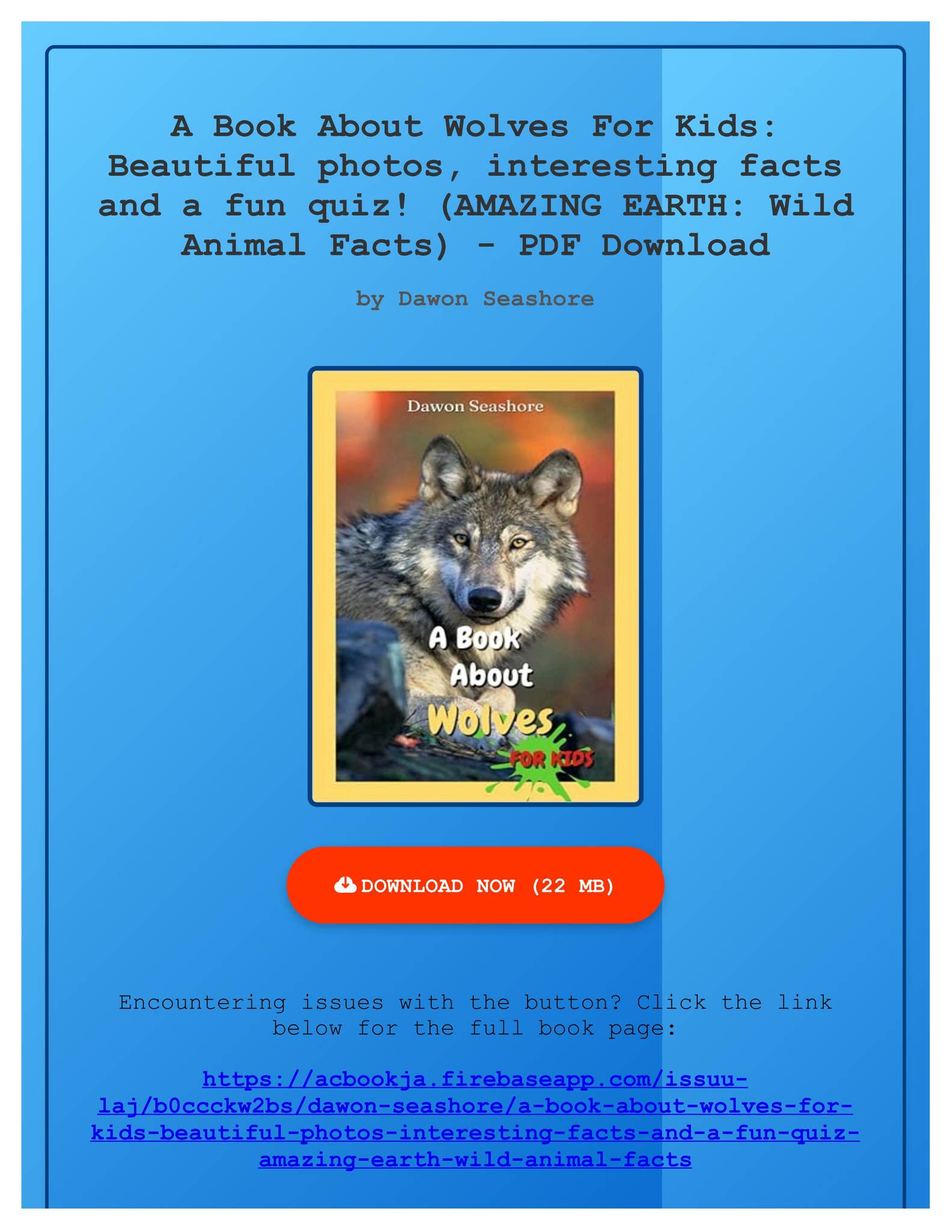 EBOOK A Book About Wolves For Kids: Beautiful photos, interesting facts ...