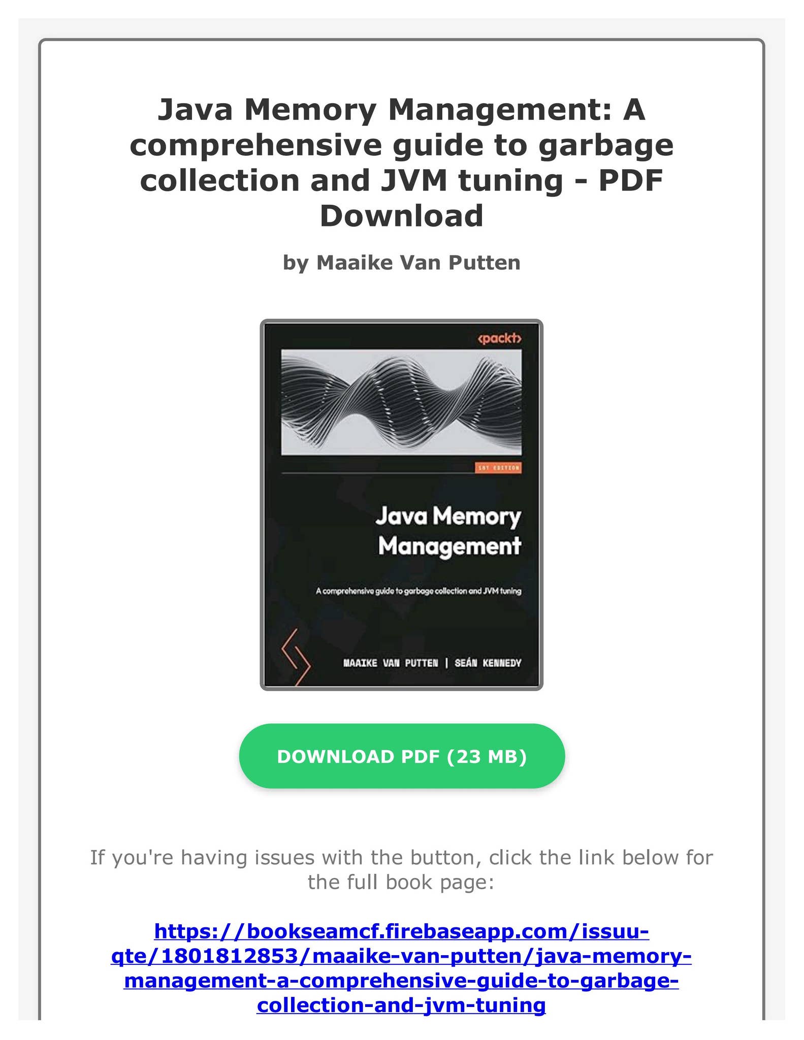 Ebook Java Memory Management A Comprehensive Guide To Garbage Collection And Jvm Tuning By